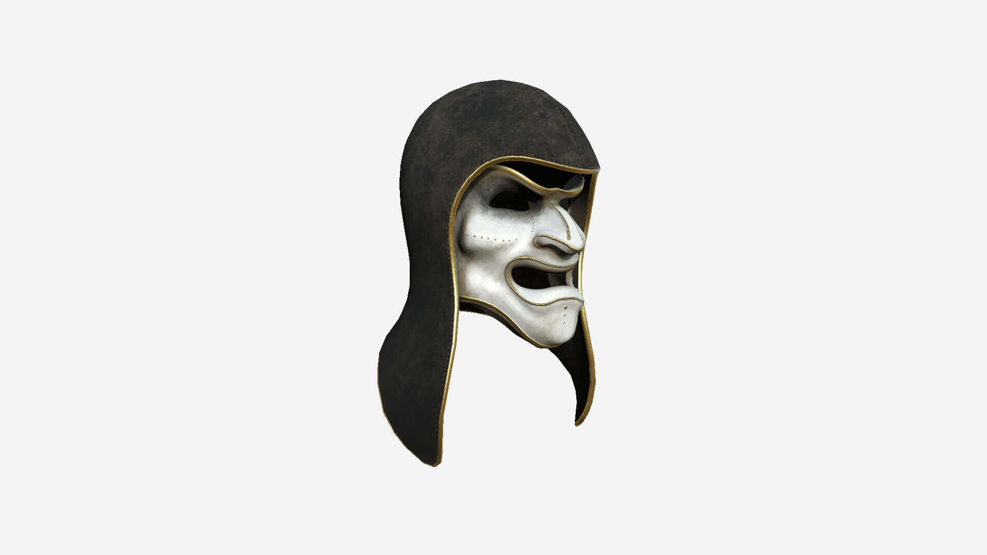 Assassin Mask 02 - Black, White and Gold 3D Model by gsommer