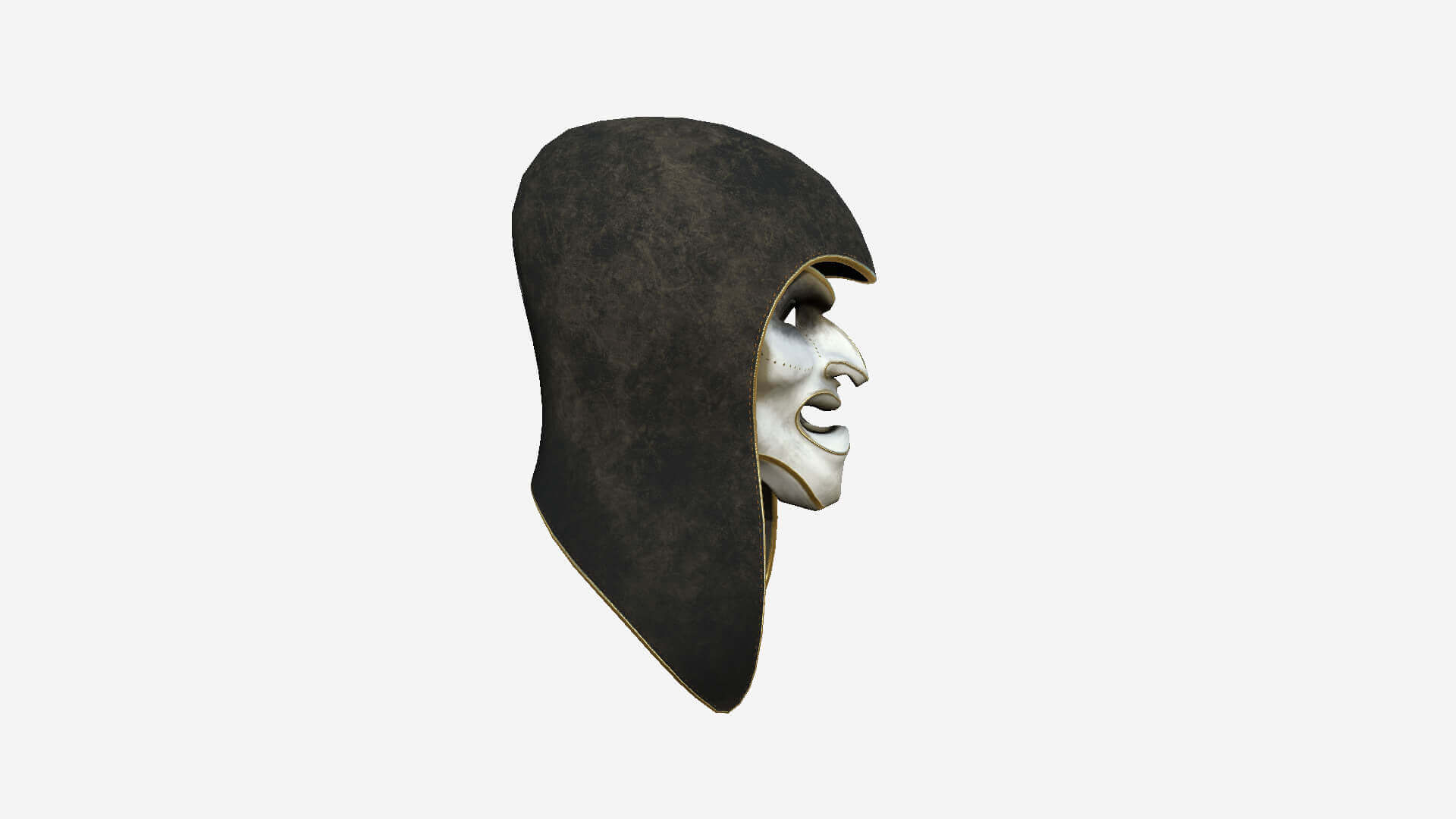 Assassin Mask 02 - Black, White and Gold 3D Model by gsommer
