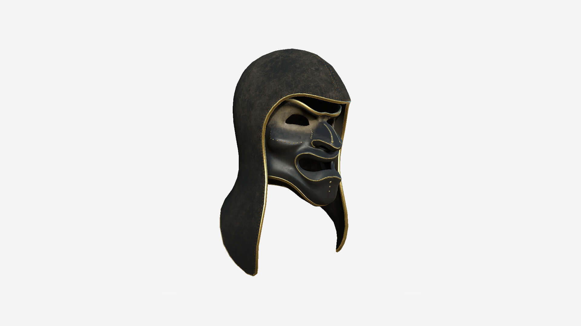 Assassin Mask 03 - Black and Gold - 3D Model by gsommer