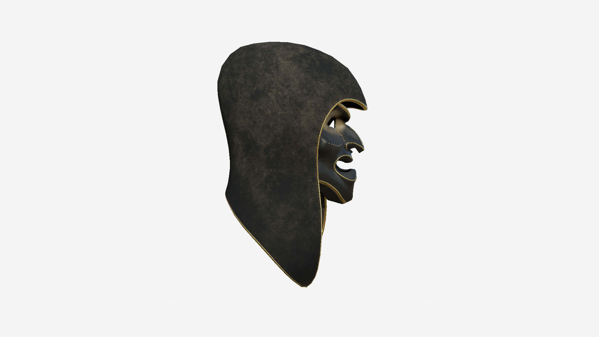 Assassin Mask 03 - Black and Gold - 3D Model by gsommer