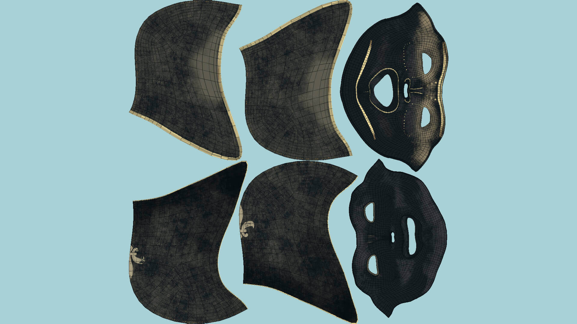 Assassin Mask 03 - Black and Gold - 3D Model by gsommer
