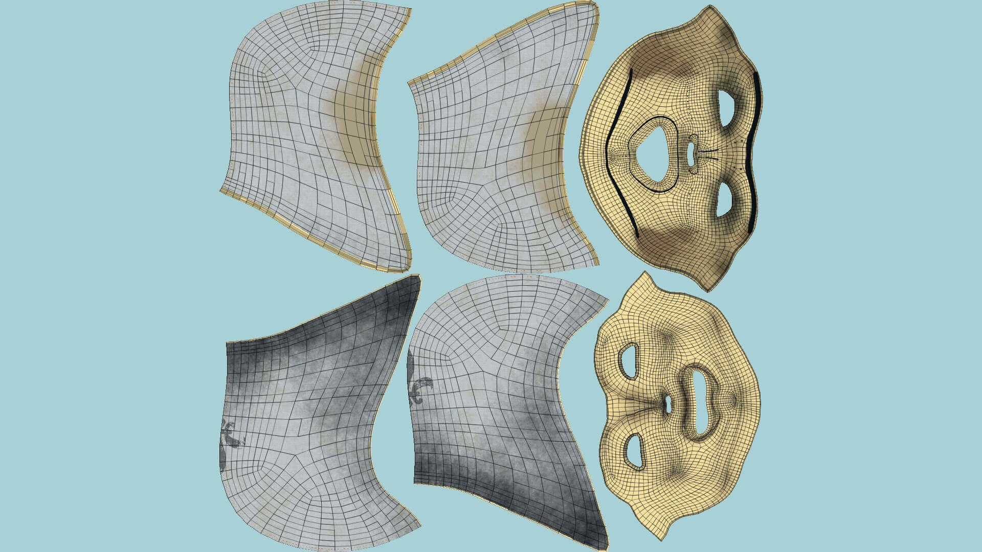 Assassin Mask 05 - Gold and White 3D Model by gsommer