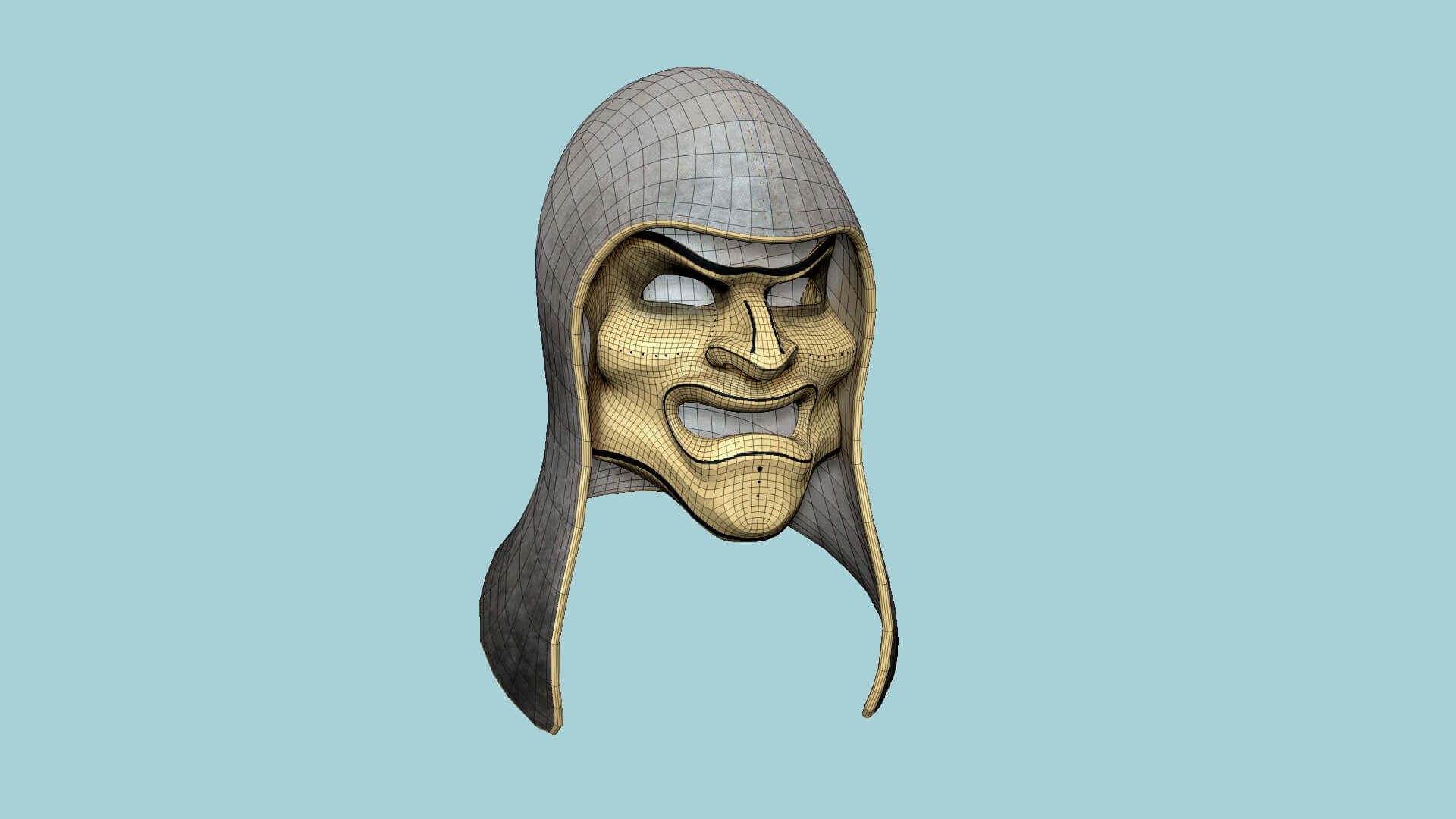 Assassin Mask 05 - Gold and White 3D Model by gsommer