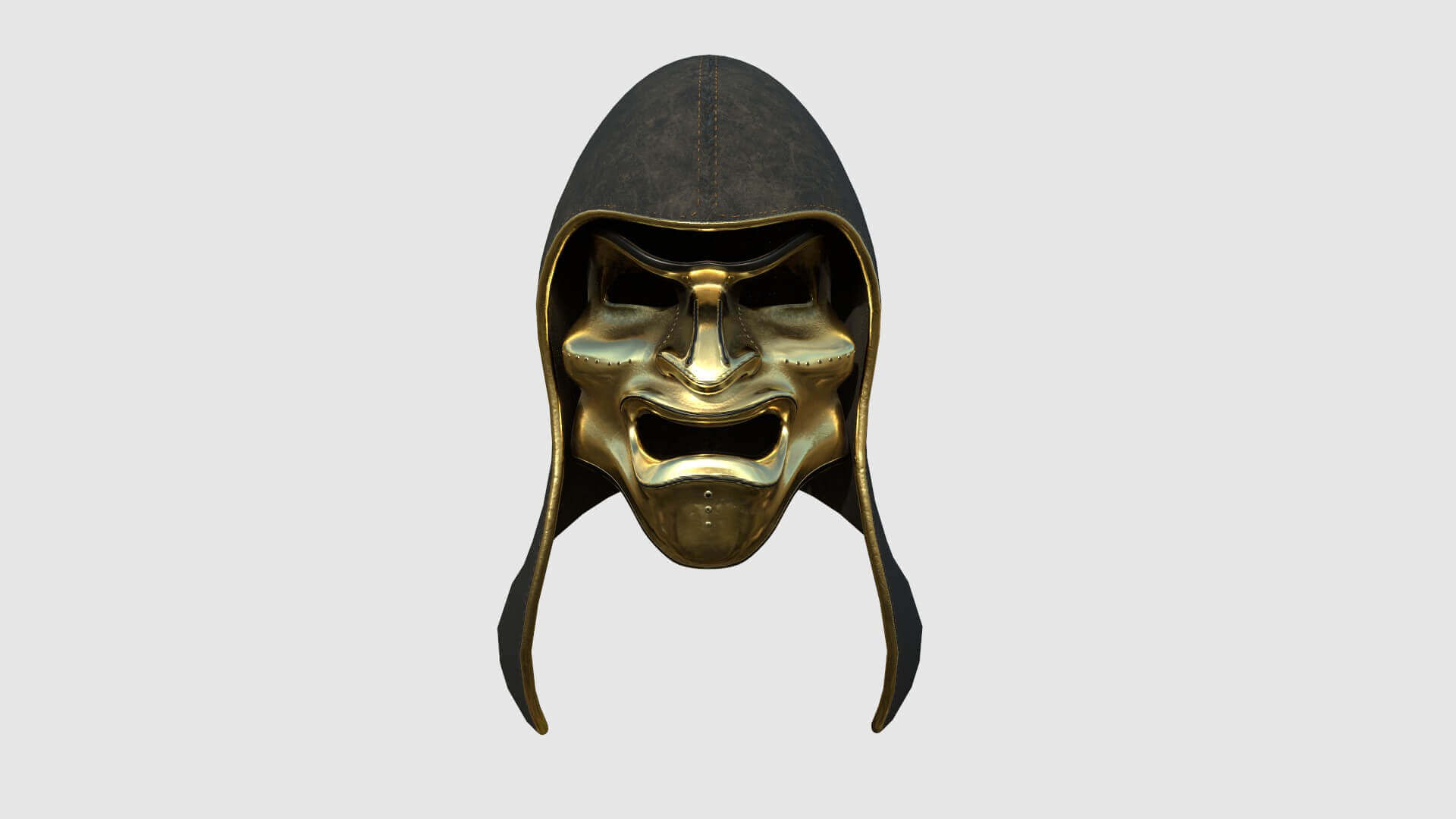 Assassin Mask 06 - Black and Gold 3D Model by gsommer