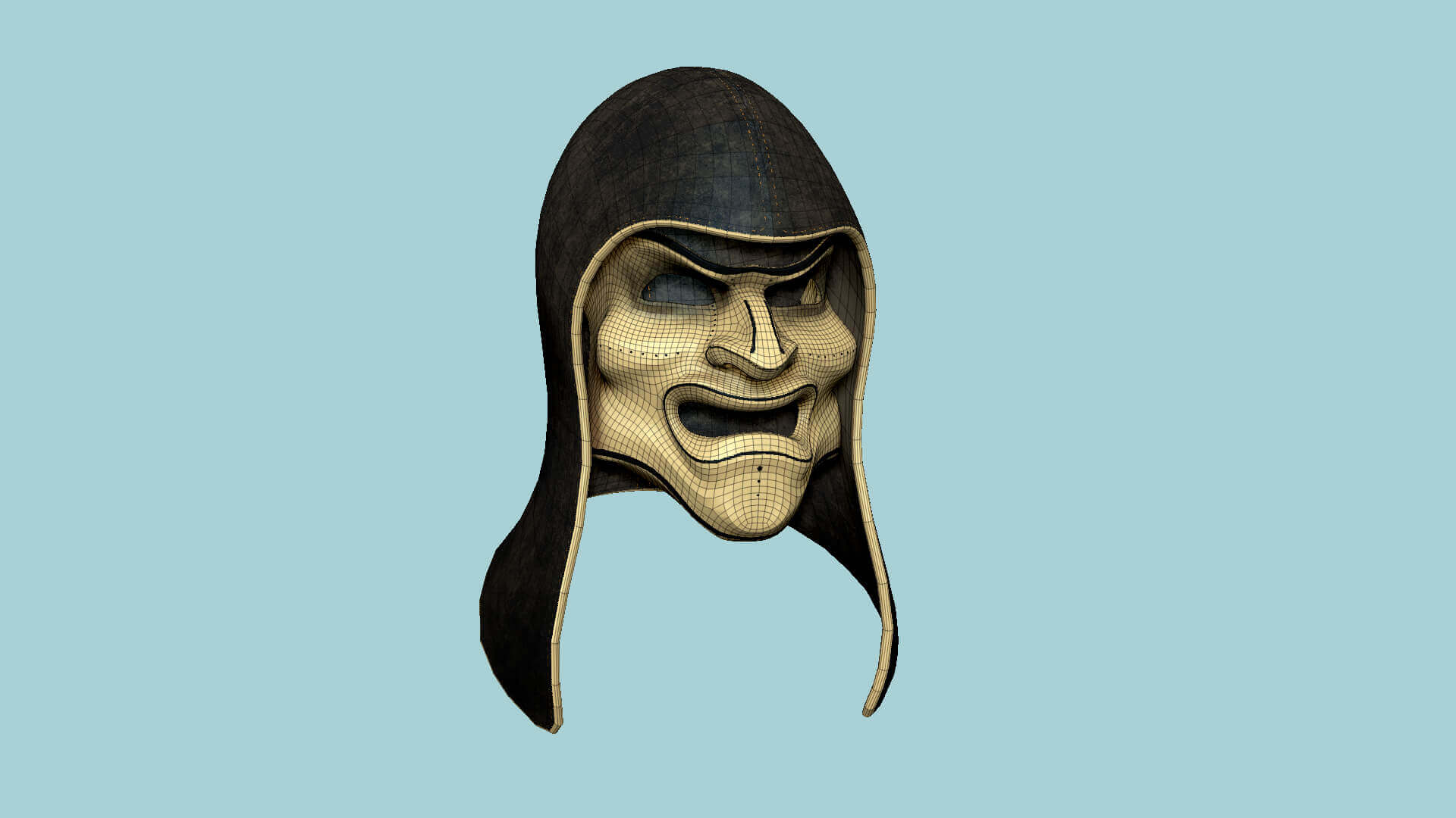 Assassin Mask 06 - Black and Gold 3D Model by gsommer
