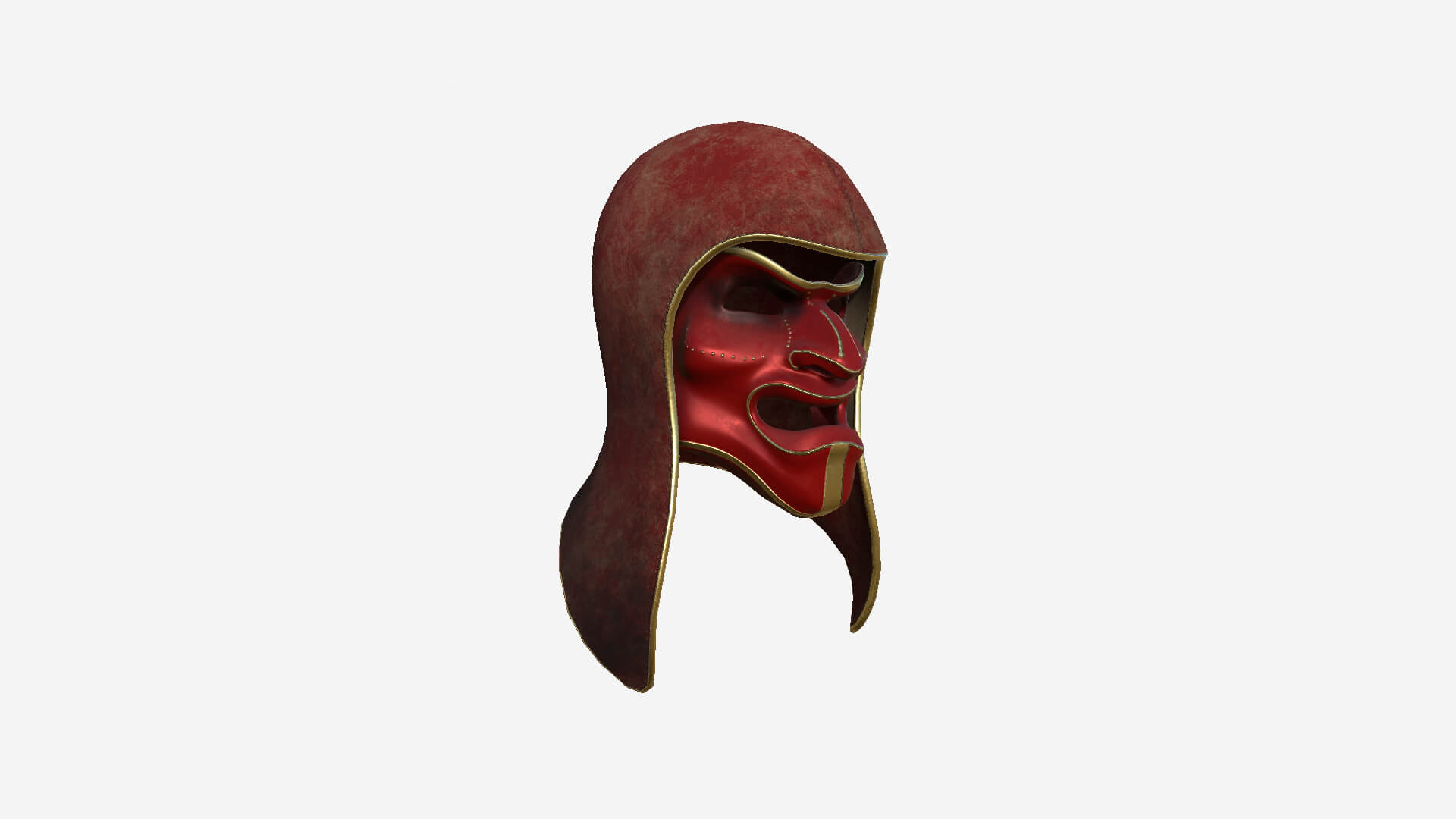 Assassin Mask 07 - Red and Gold 3D Model by gsommer