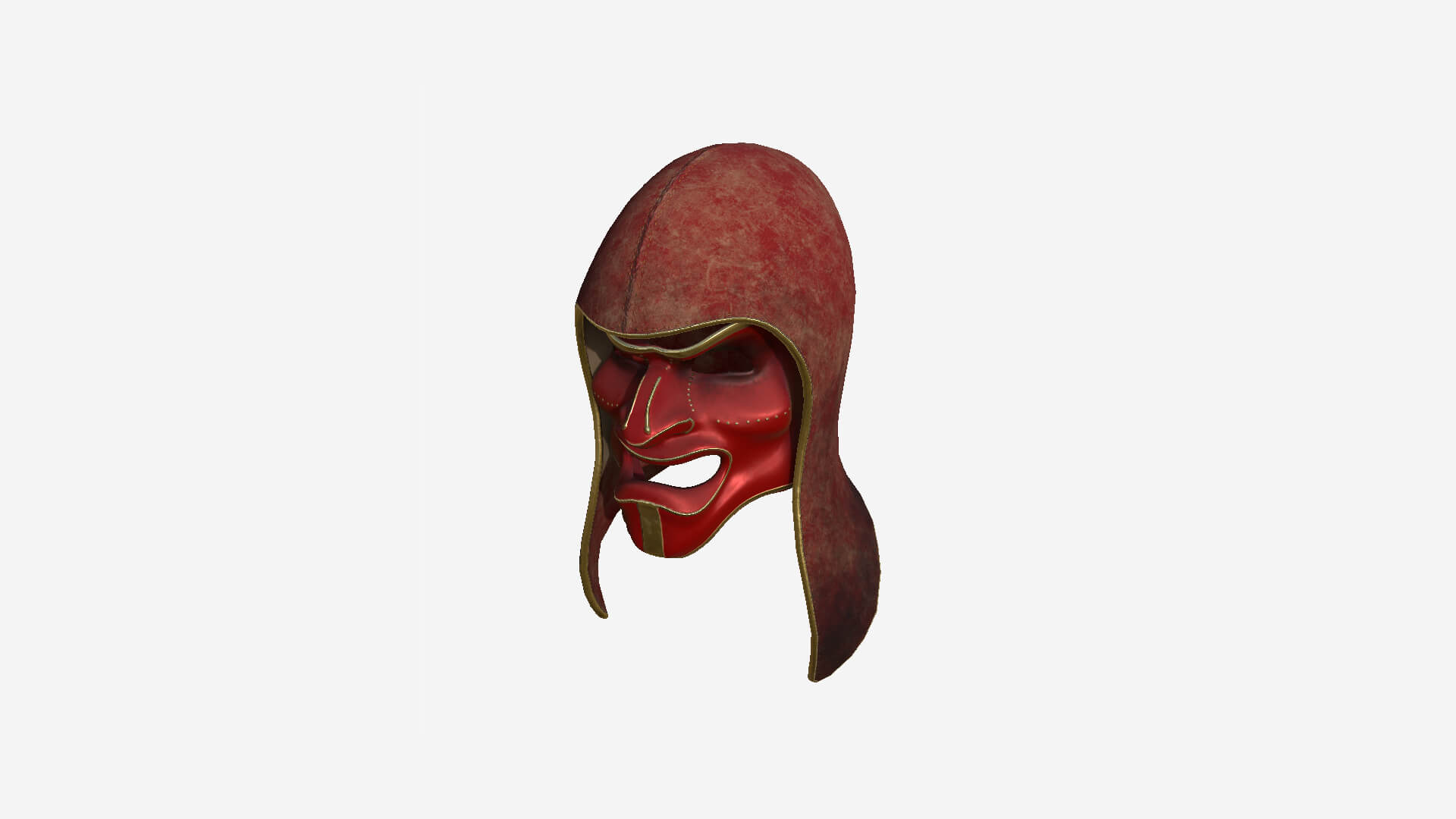 Assassin Mask 07 - Red and Gold 3D Model by gsommer