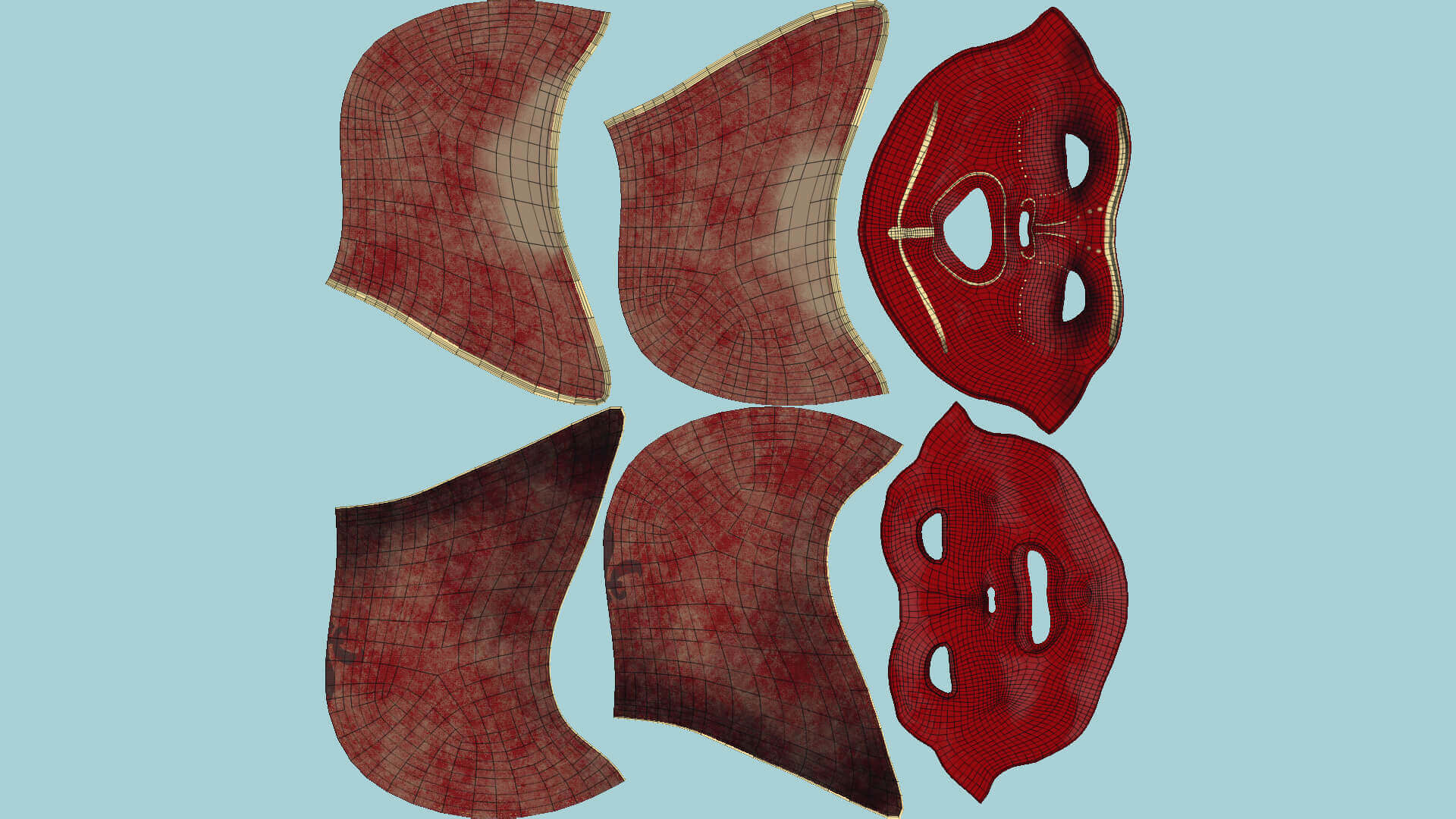 Assassin Mask 07 - Red and Gold 3D Model by gsommer