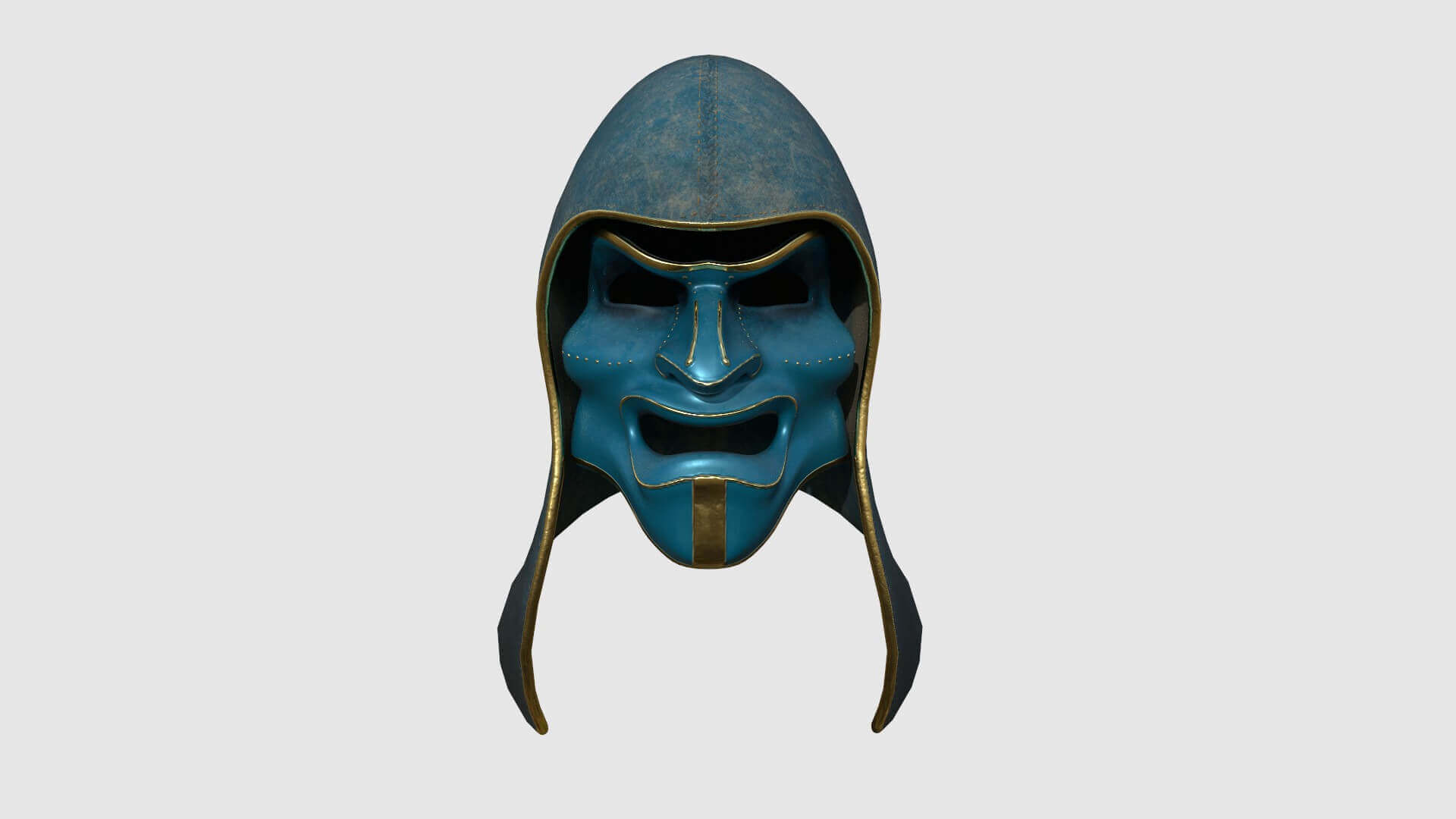 Assassin Mask 08 - Blue and Gold 3D Model by gsommer