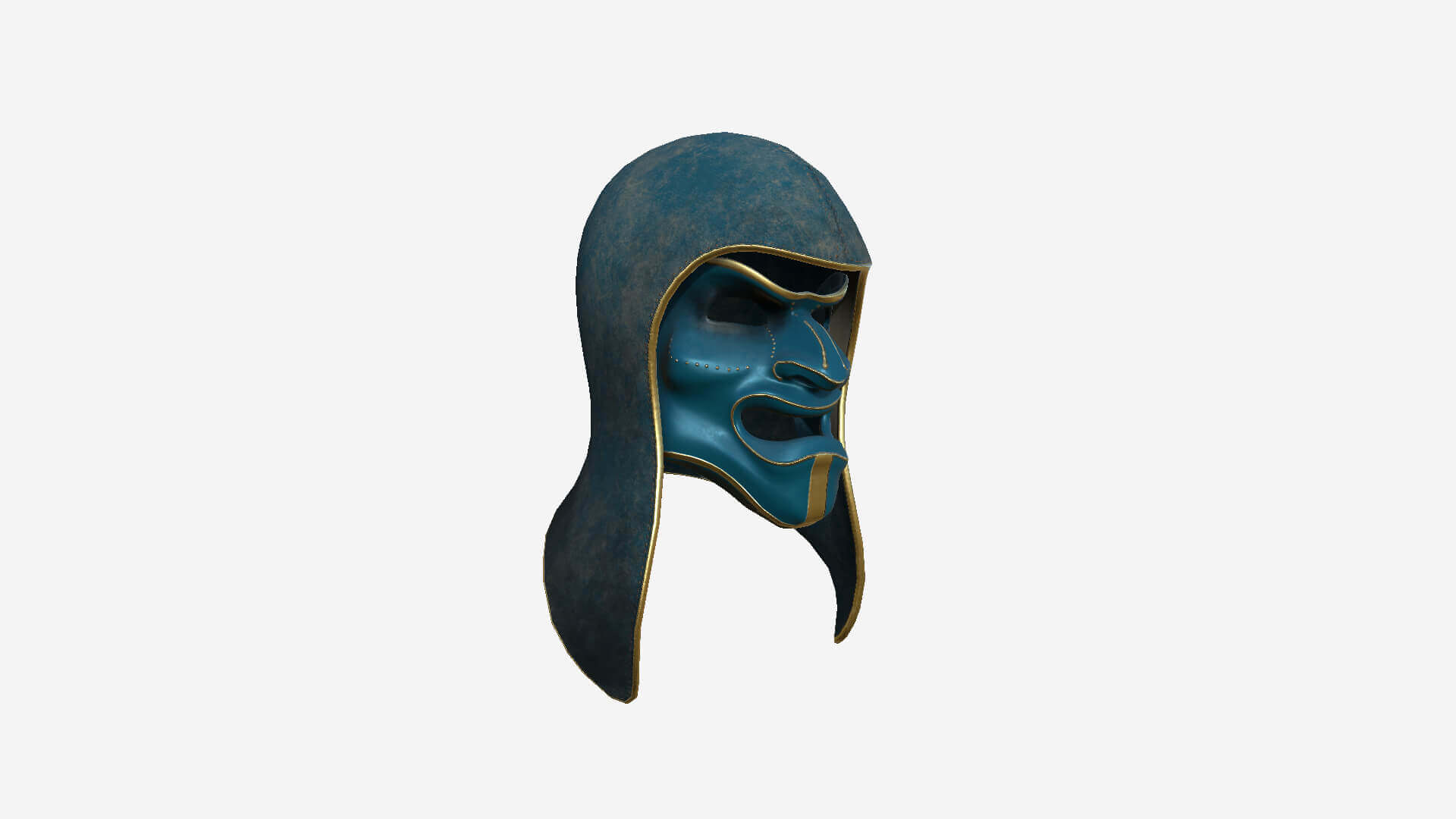 Assassin Mask 08 - Blue and Gold 3D Model by gsommer