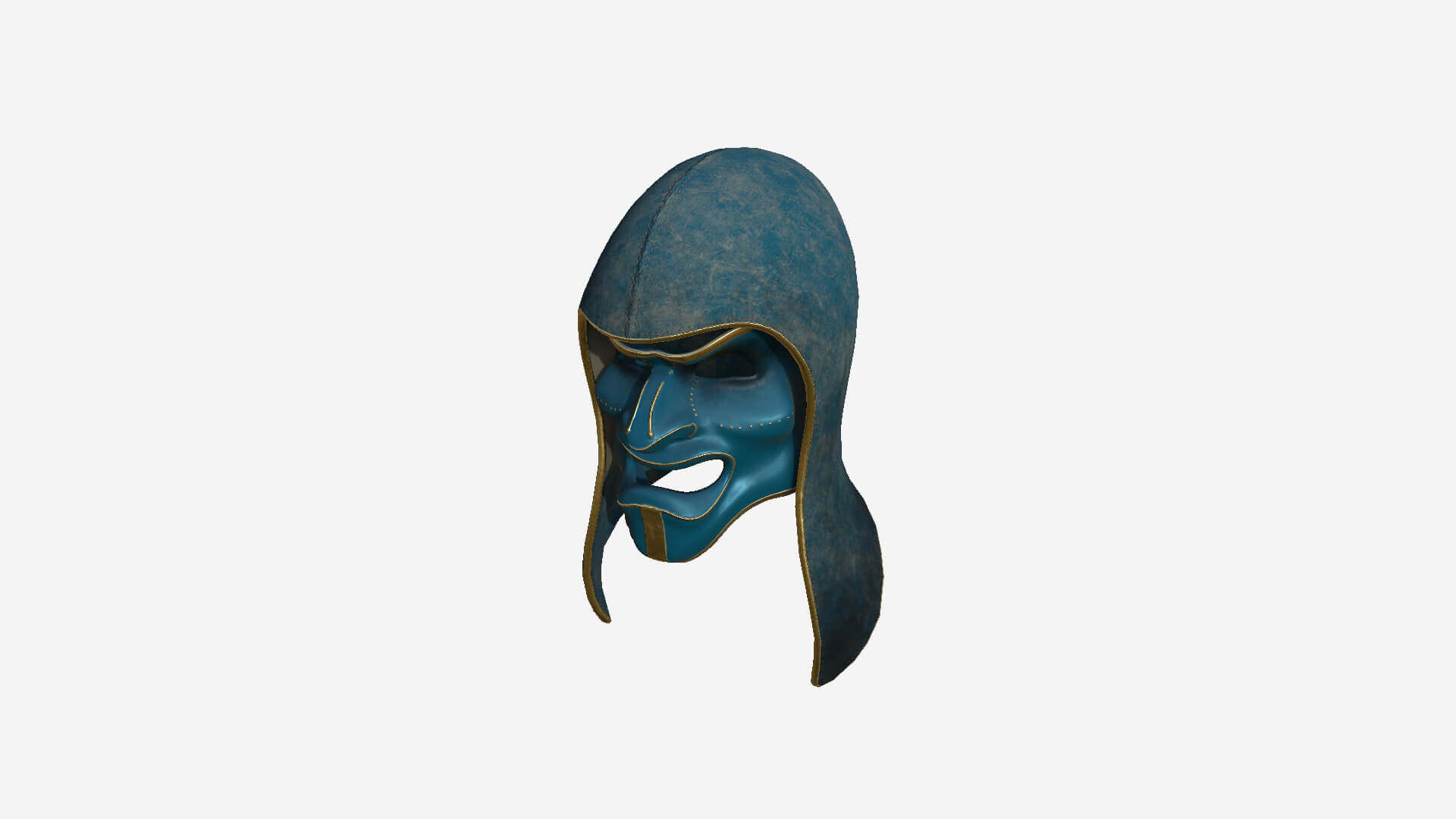 Assassin Mask 08 - Blue and Gold 3D Model by gsommer