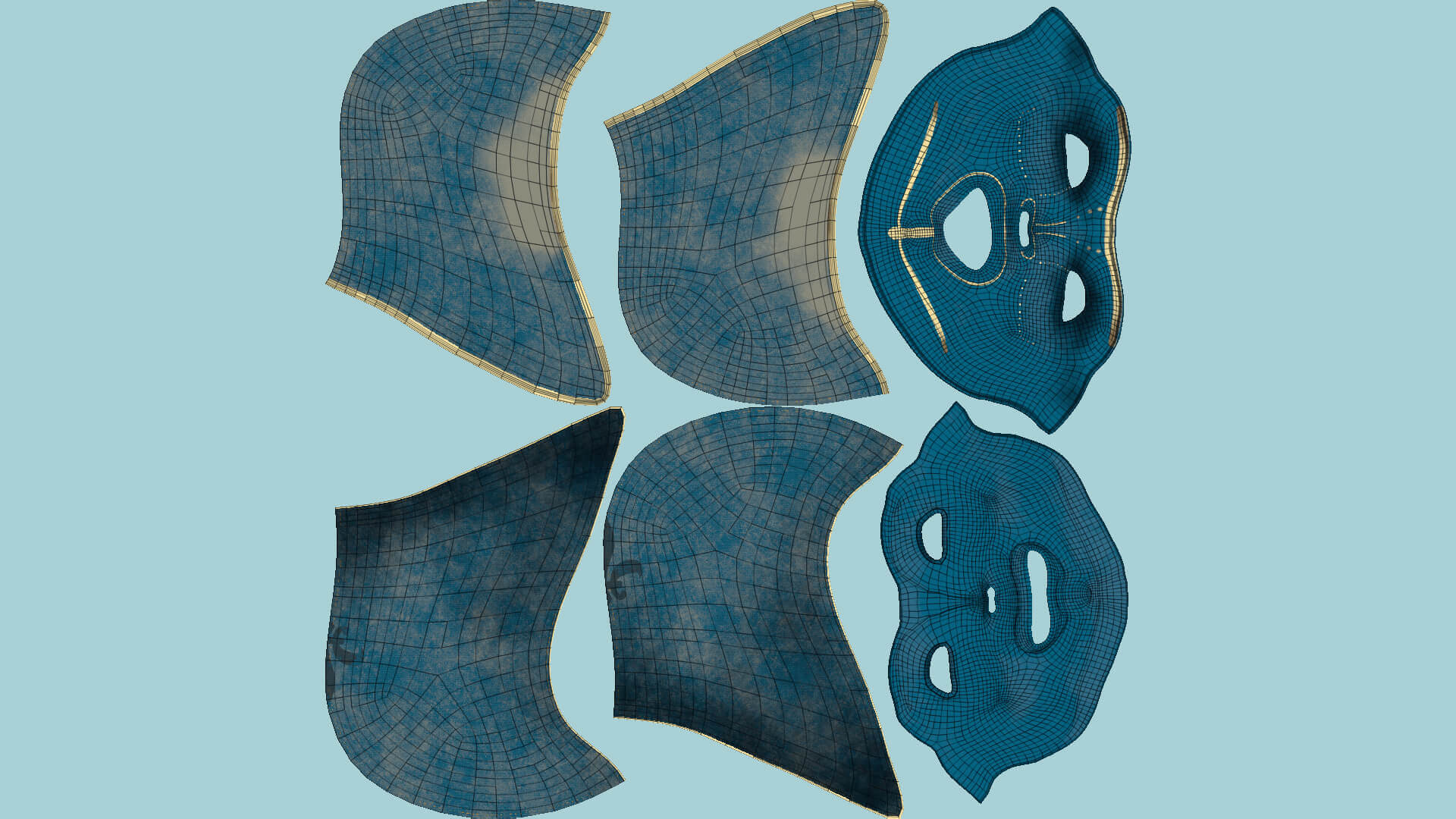 Assassin Mask 08 - Blue and Gold 3D Model by gsommer