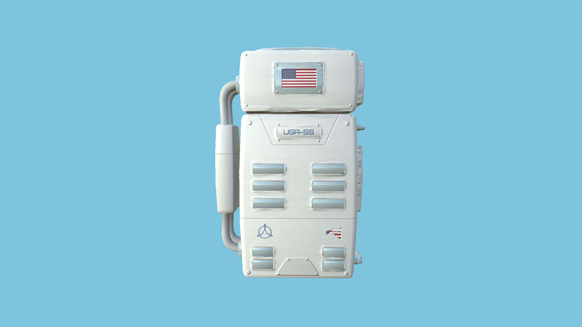 Astronaut Backpack 01 - USA 3D Model by gsommer