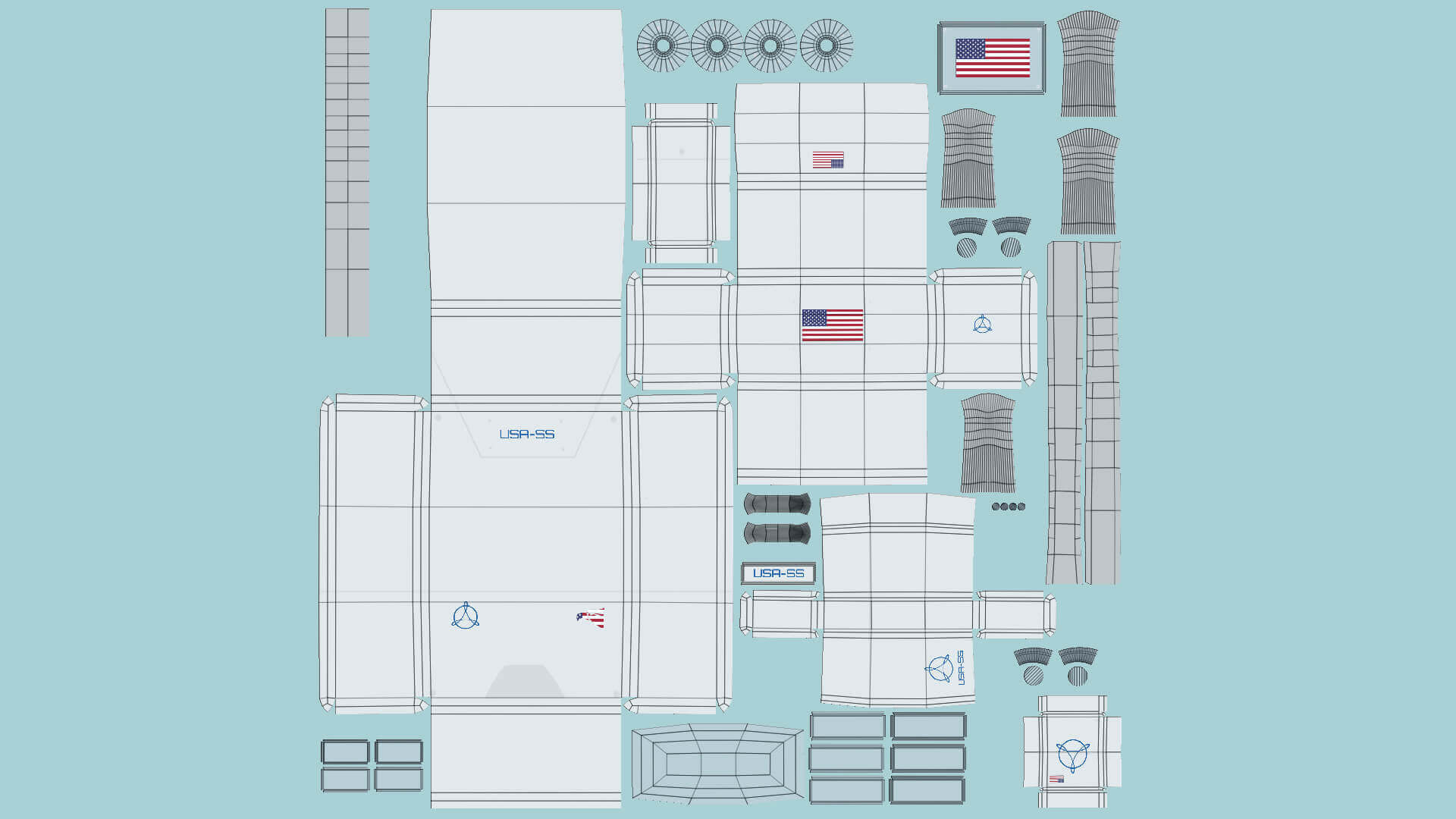 Astronaut Backpack 01 - USA 3D Model by gsommer