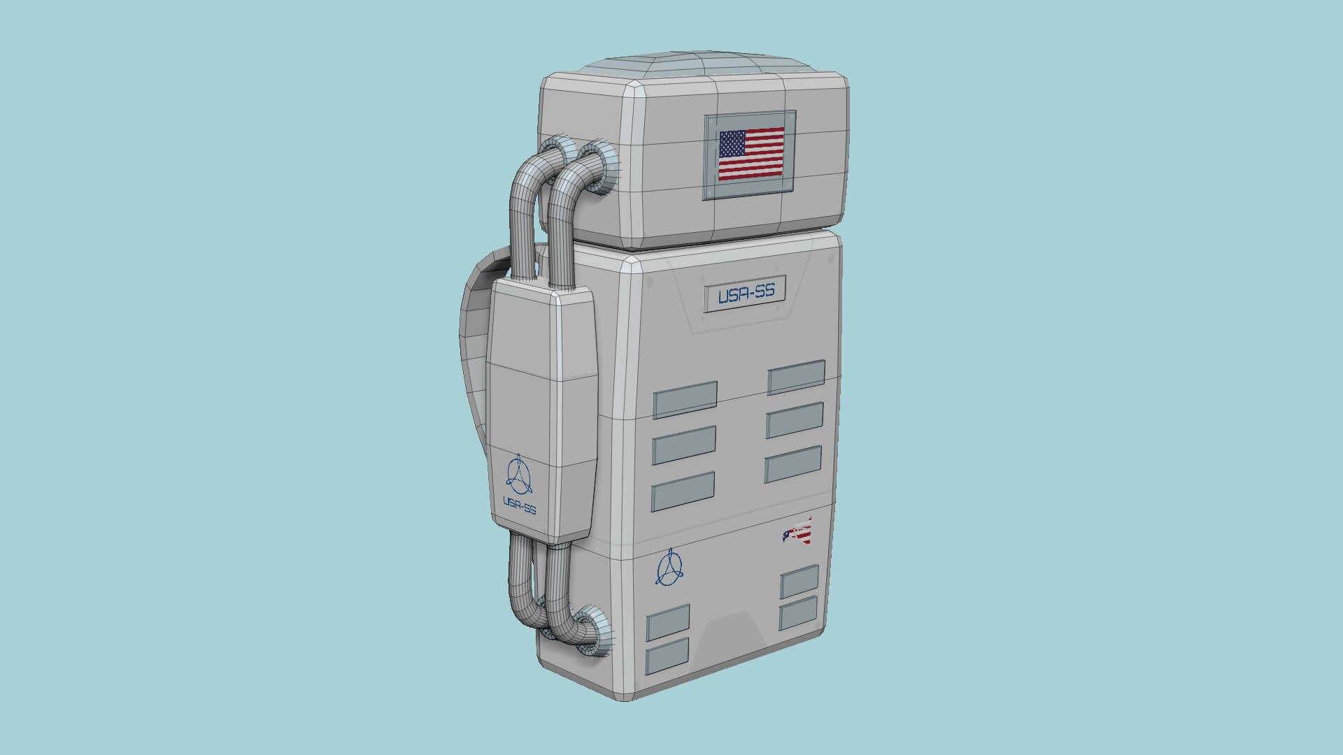 Astronaut Backpack 01 - USA 3D Model by gsommer