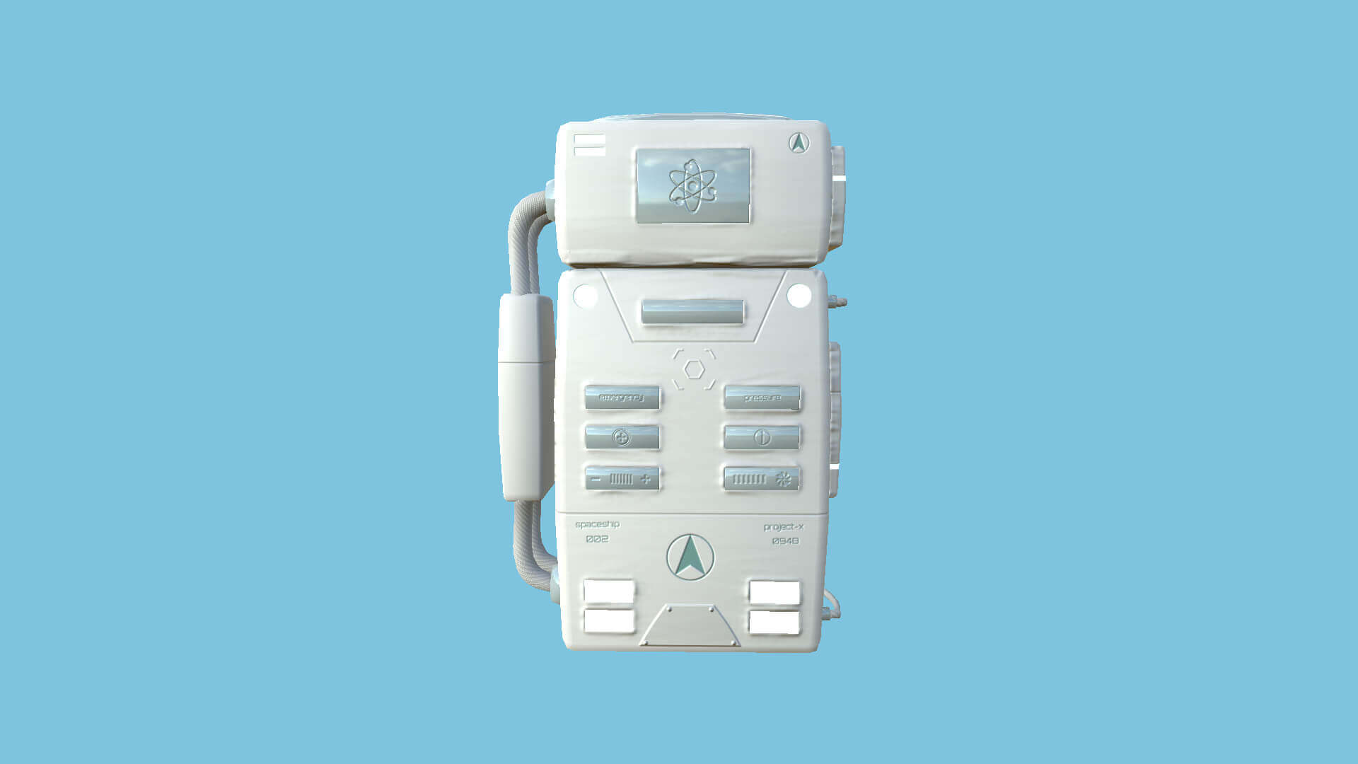 Astronaut Backpack 03 - White 3D Model by gsommer