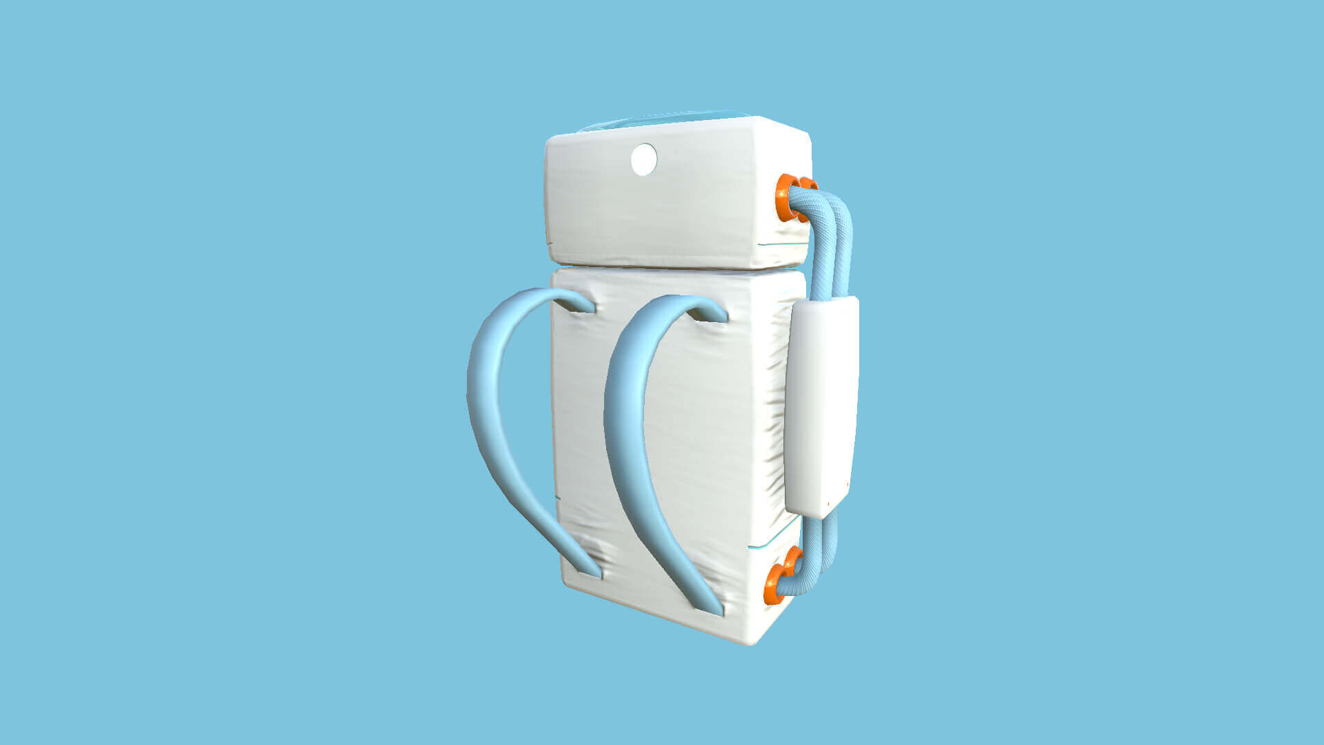 Astronaut Backpack 04 - White and Blue 3D Model by gsommer