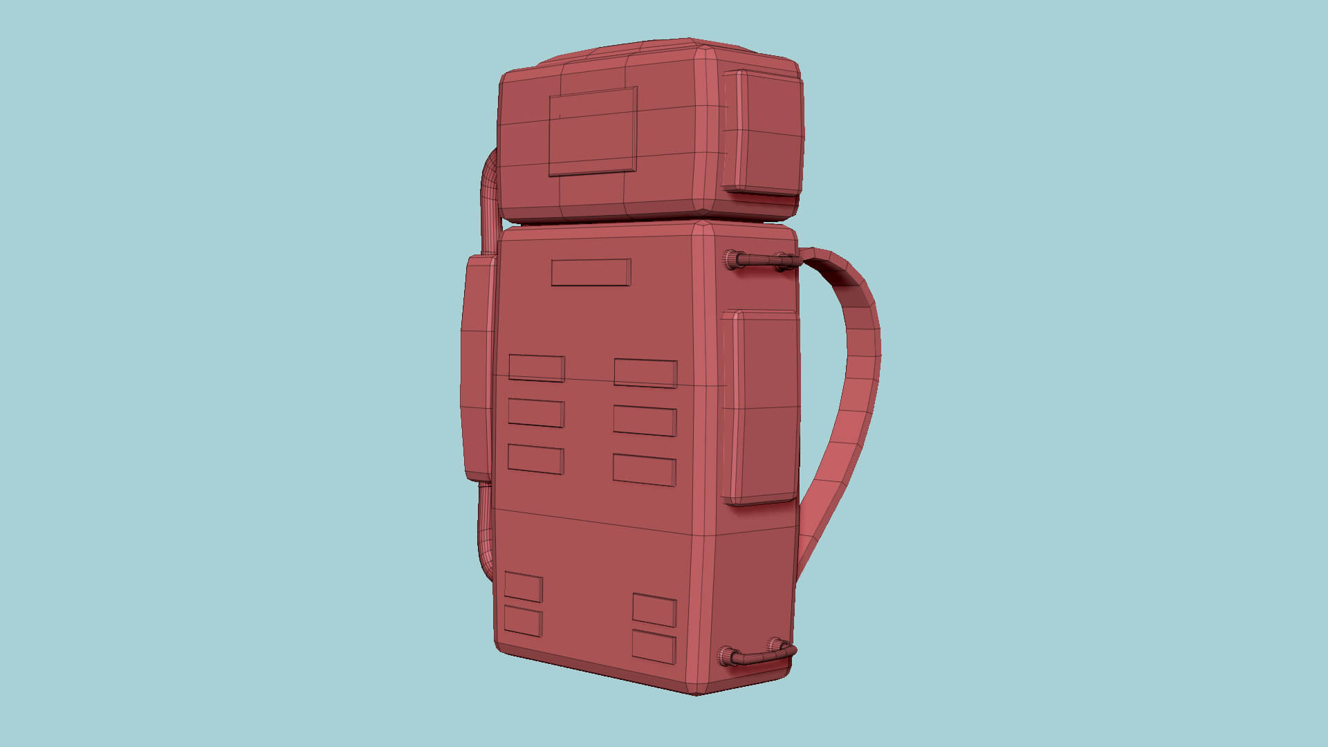 Astronaut Backpack 04 - White and Blue 3D Model by gsommer