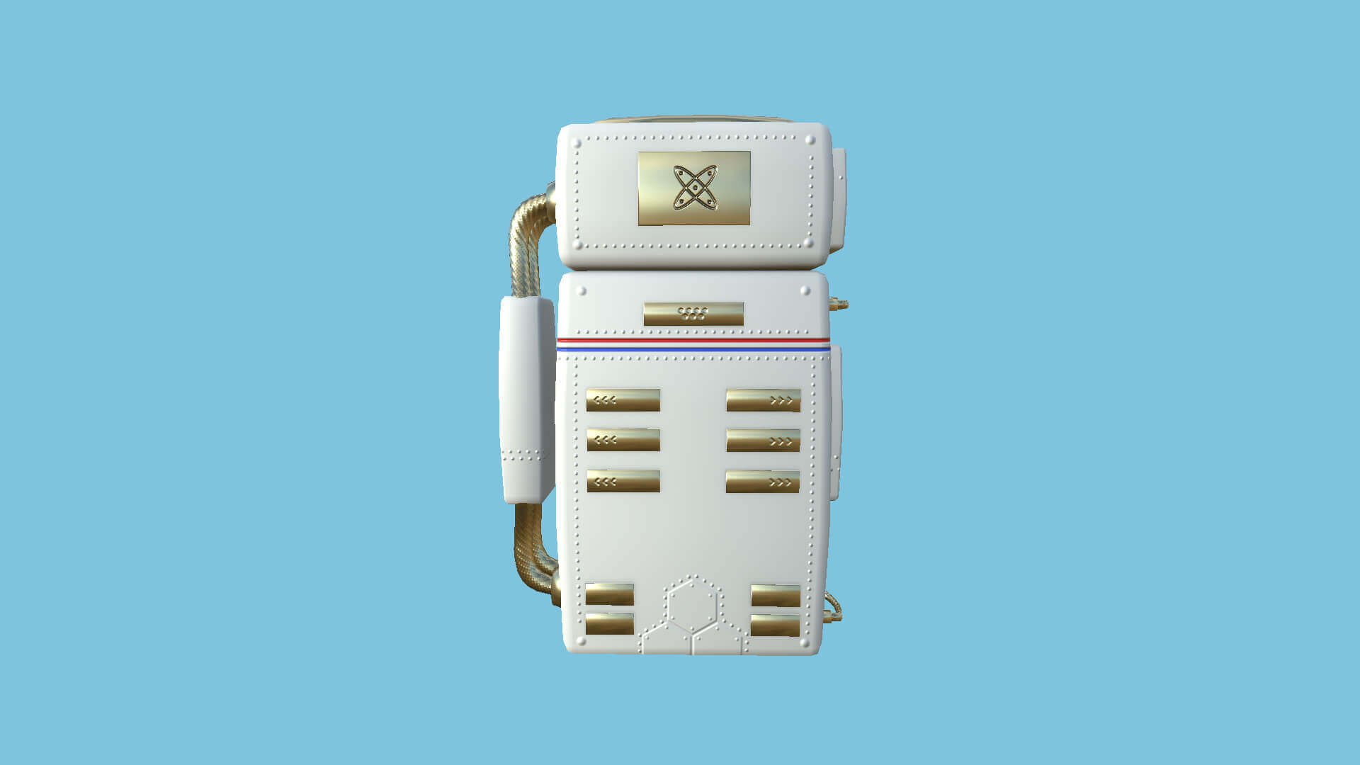 Astronaut Backpack 06 - White and Gold 3D Model by gsommer