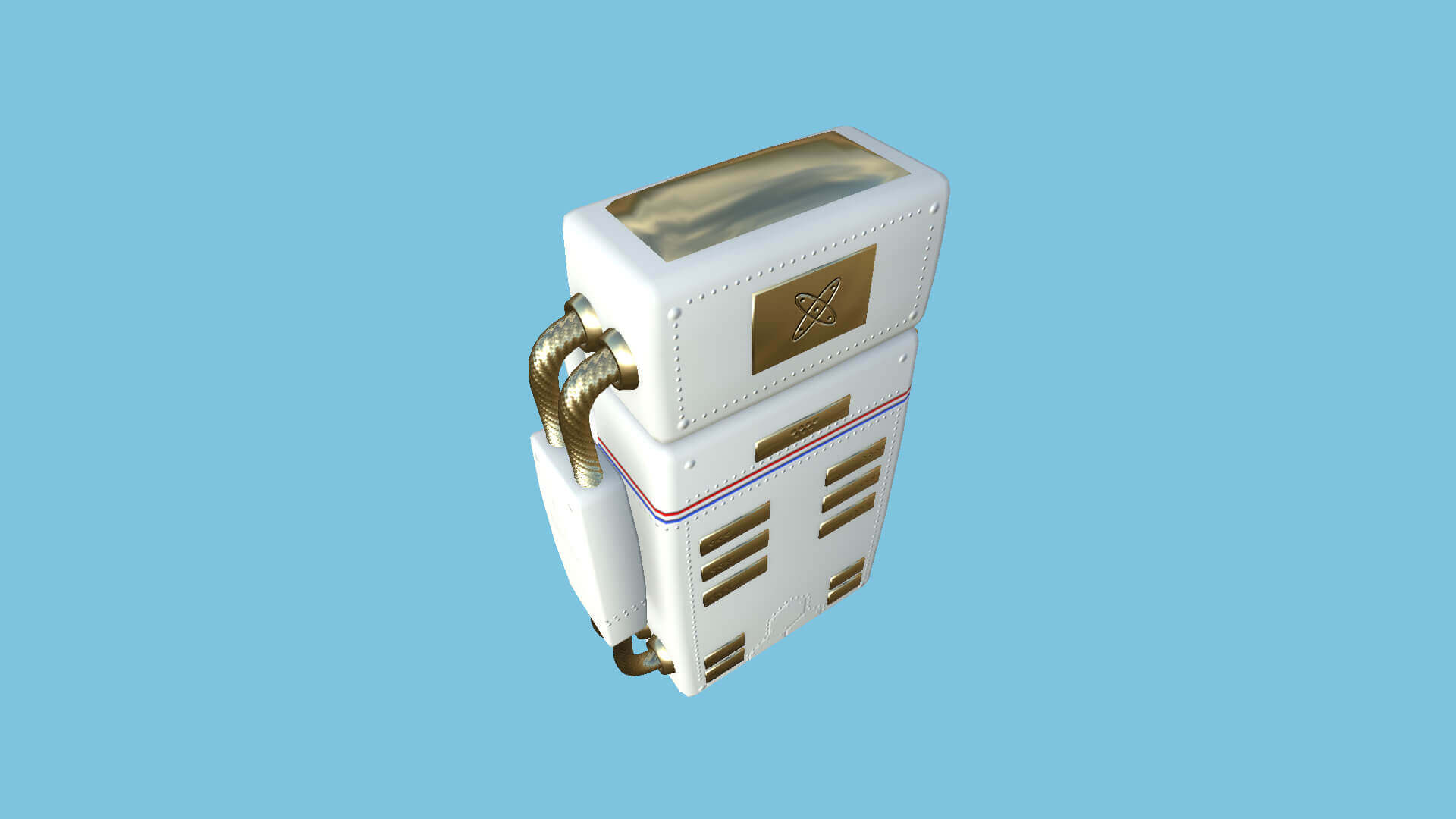Astronaut Backpack 06 - White and Gold 3D Model by gsommer