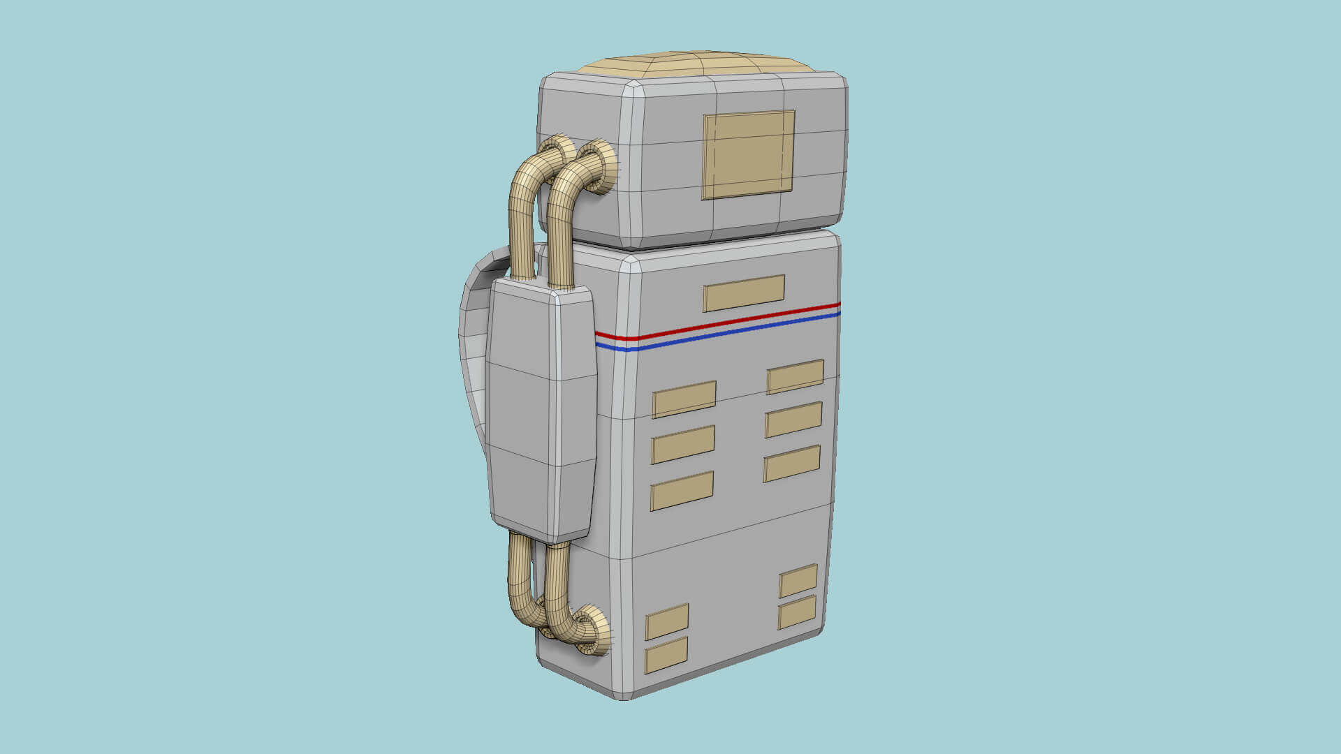Astronaut Backpack 06 - White and Gold 3D Model by gsommer