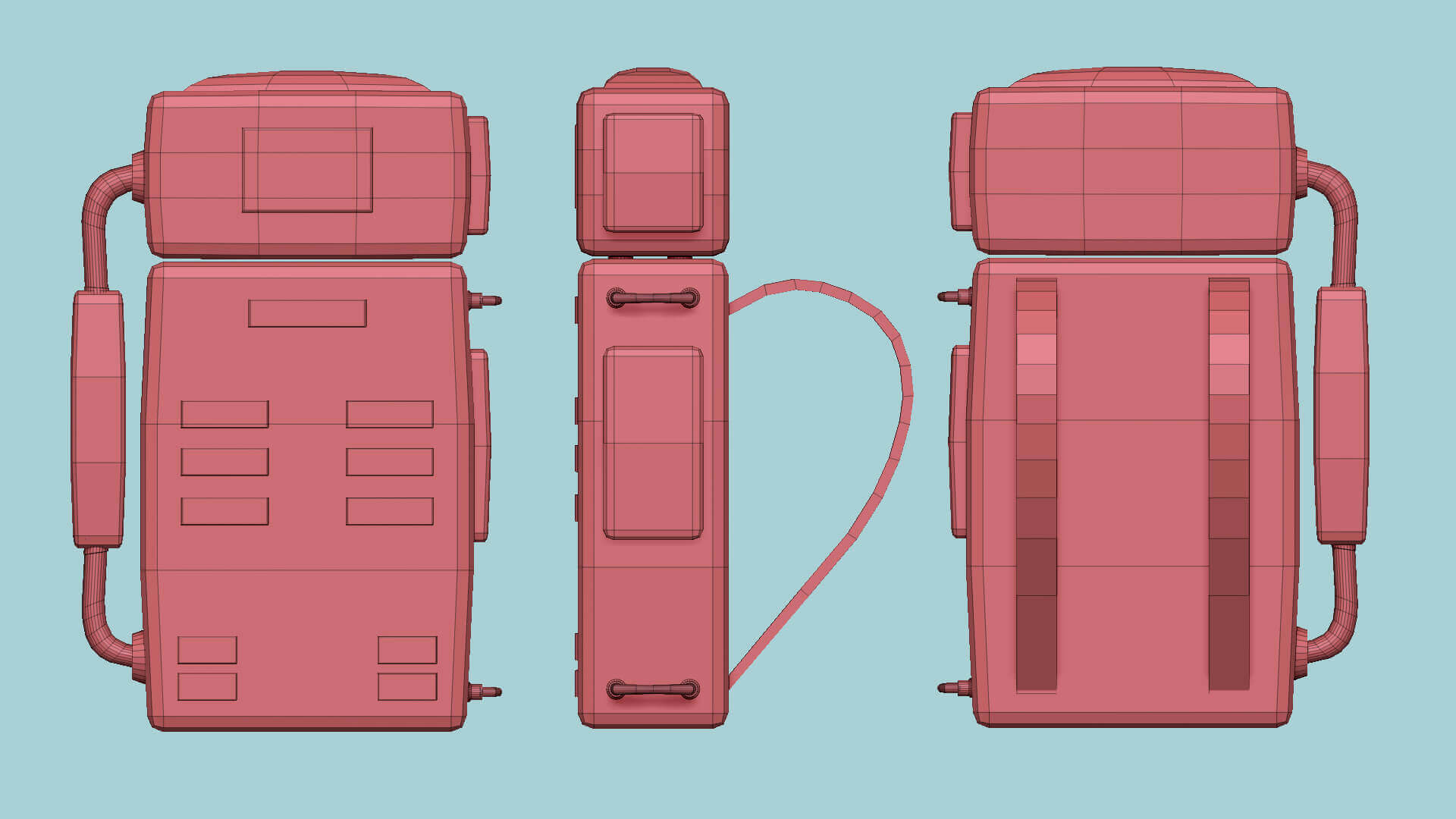 Astronaut Backpack 06 - White and Gold - 3D Model by gsommer