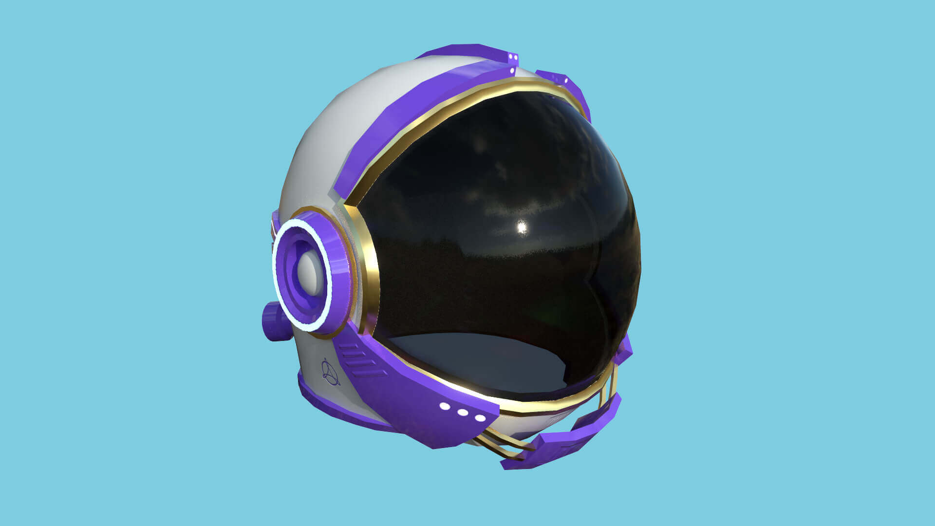 Astronaut Helmets Model A 04 - Purple and Gold by gsommer