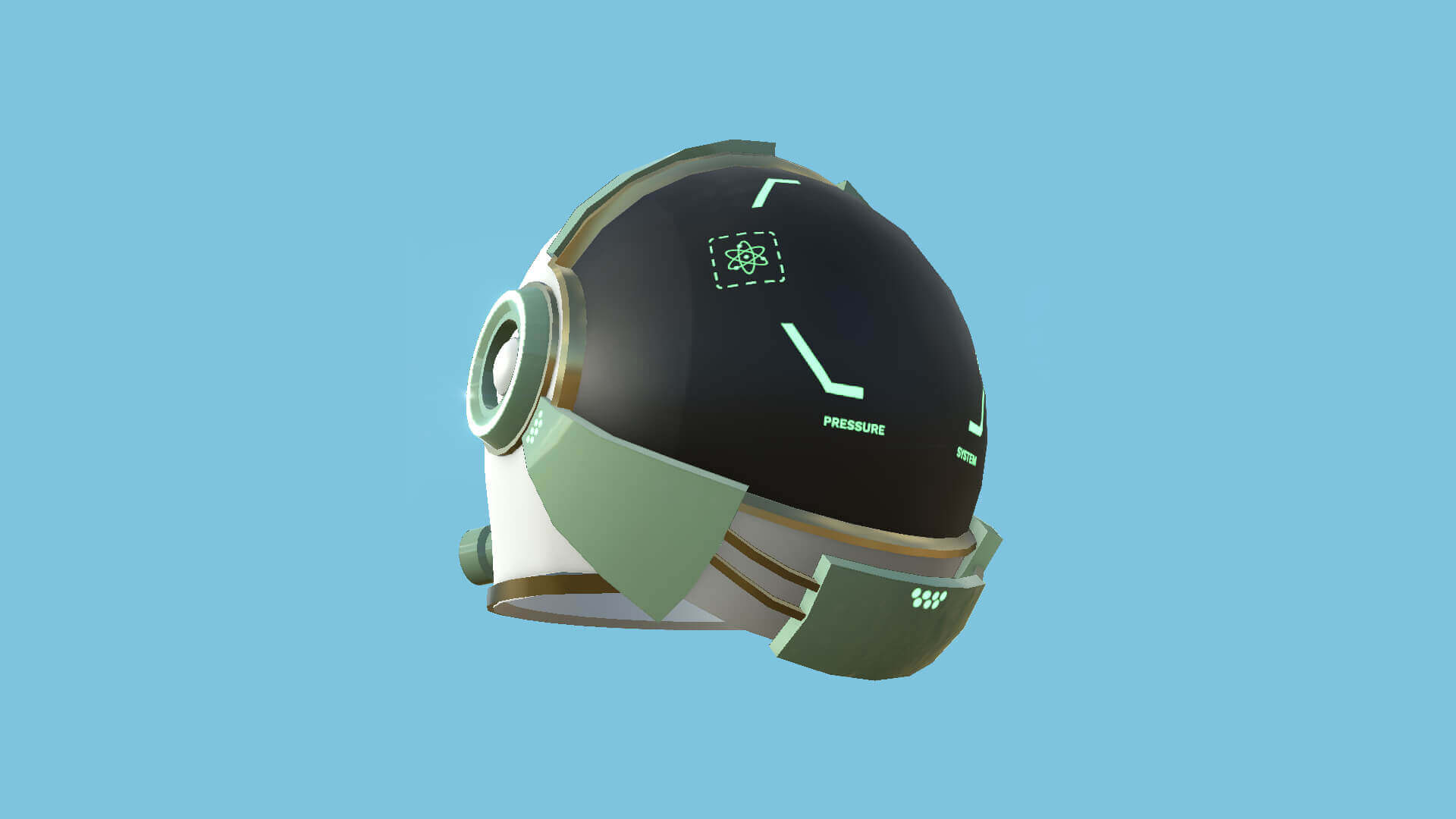 Astronaut Helmets Model A 05 - Green and Gold by gsommer