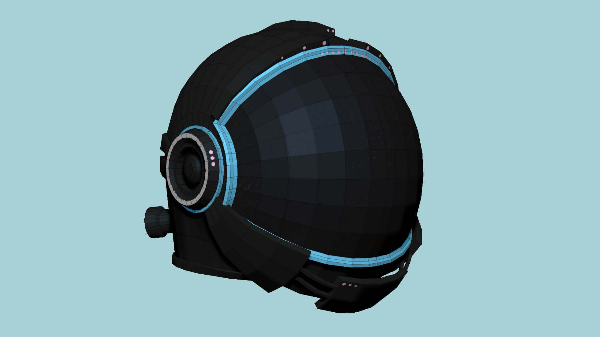 Astronaut Helmets Model A 07 - Black and Blue by gsommer