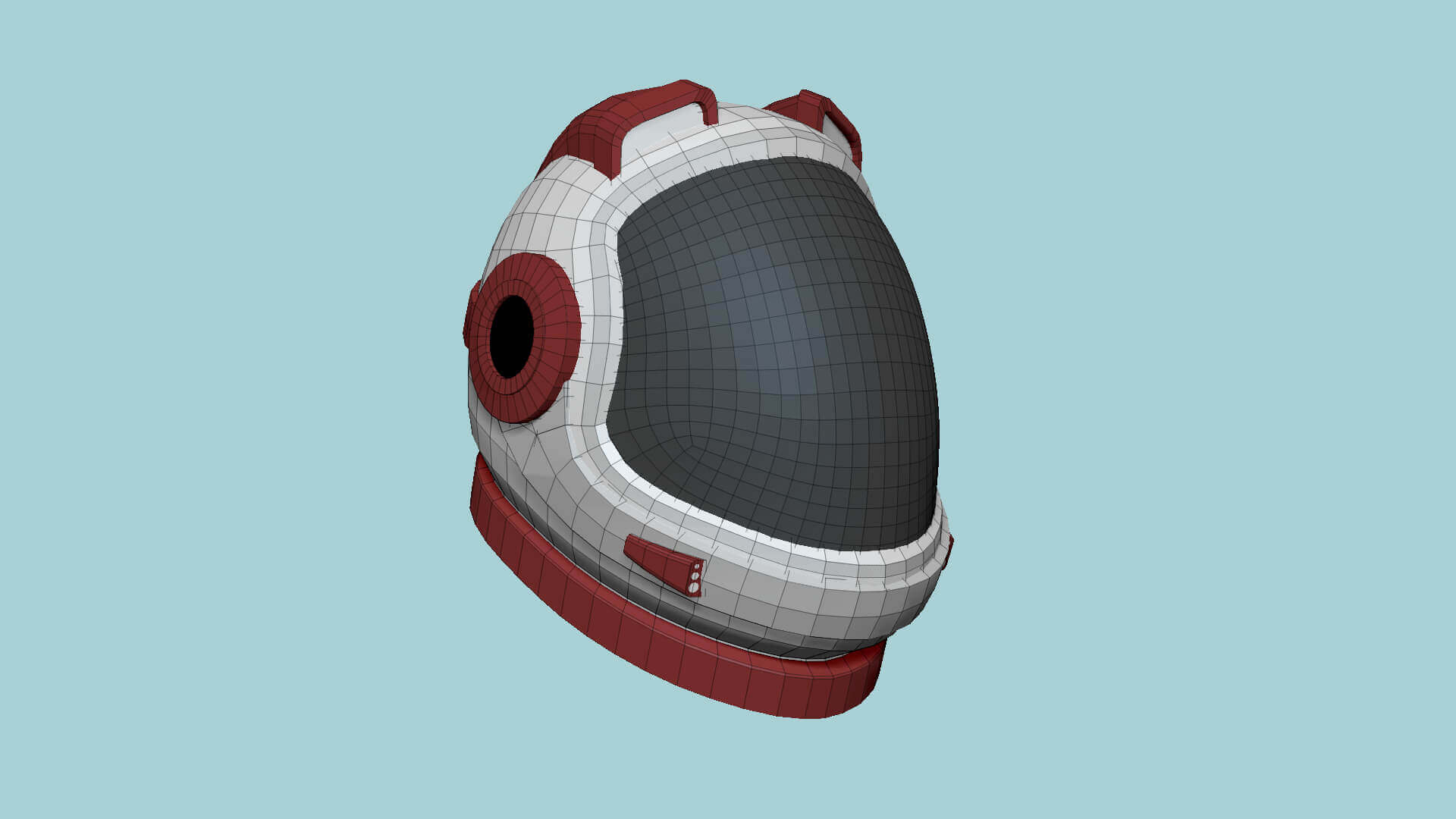 Astronaut Helmets Model B 02 - White and Red by gsommer