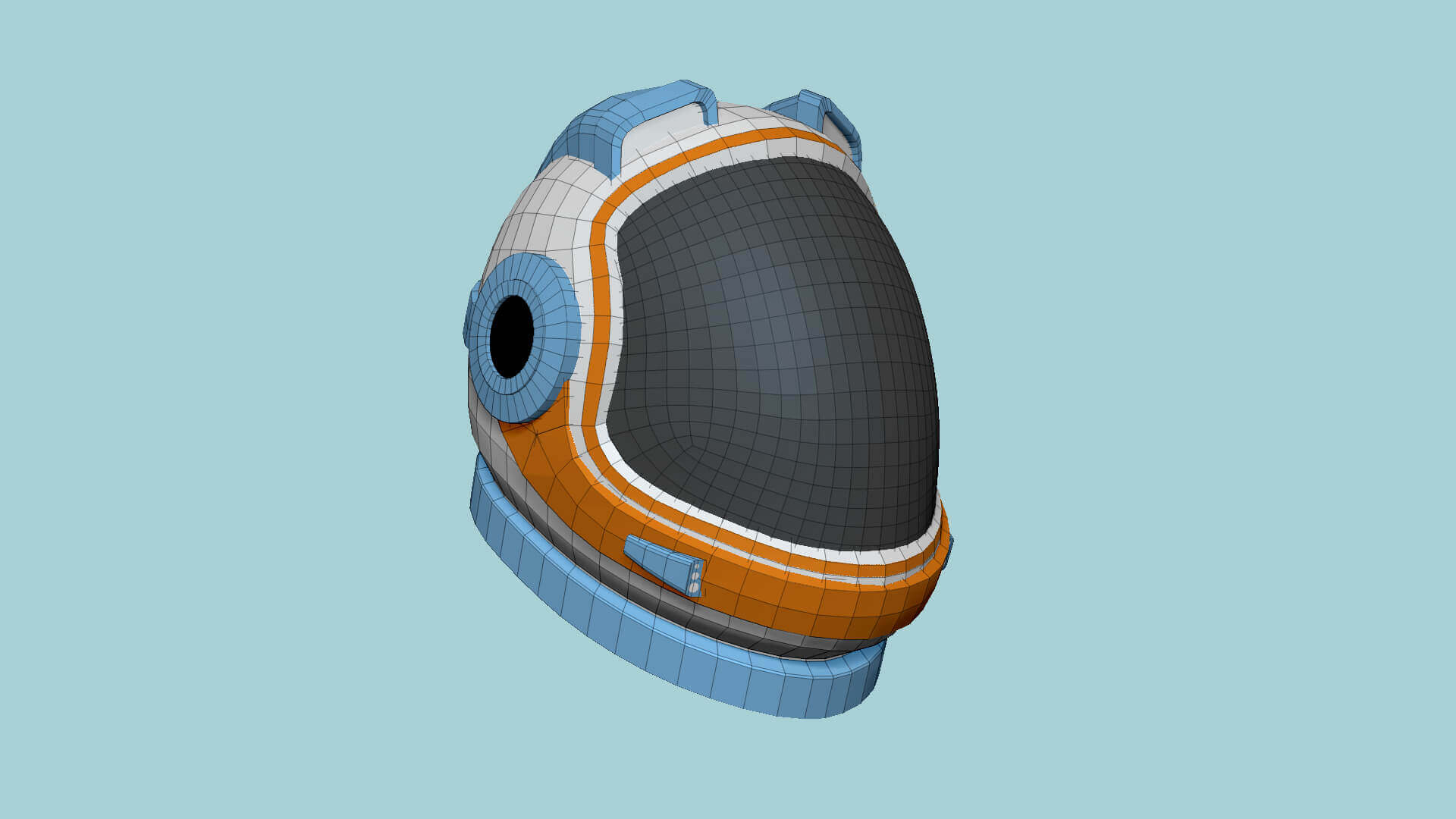 Astronaut Helmets Model B 05 - Blue and Orange by gsommer