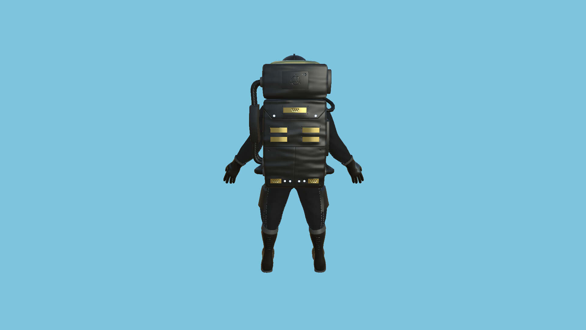 Astronaut Outfit 02 - Black 3D Model by gsommer