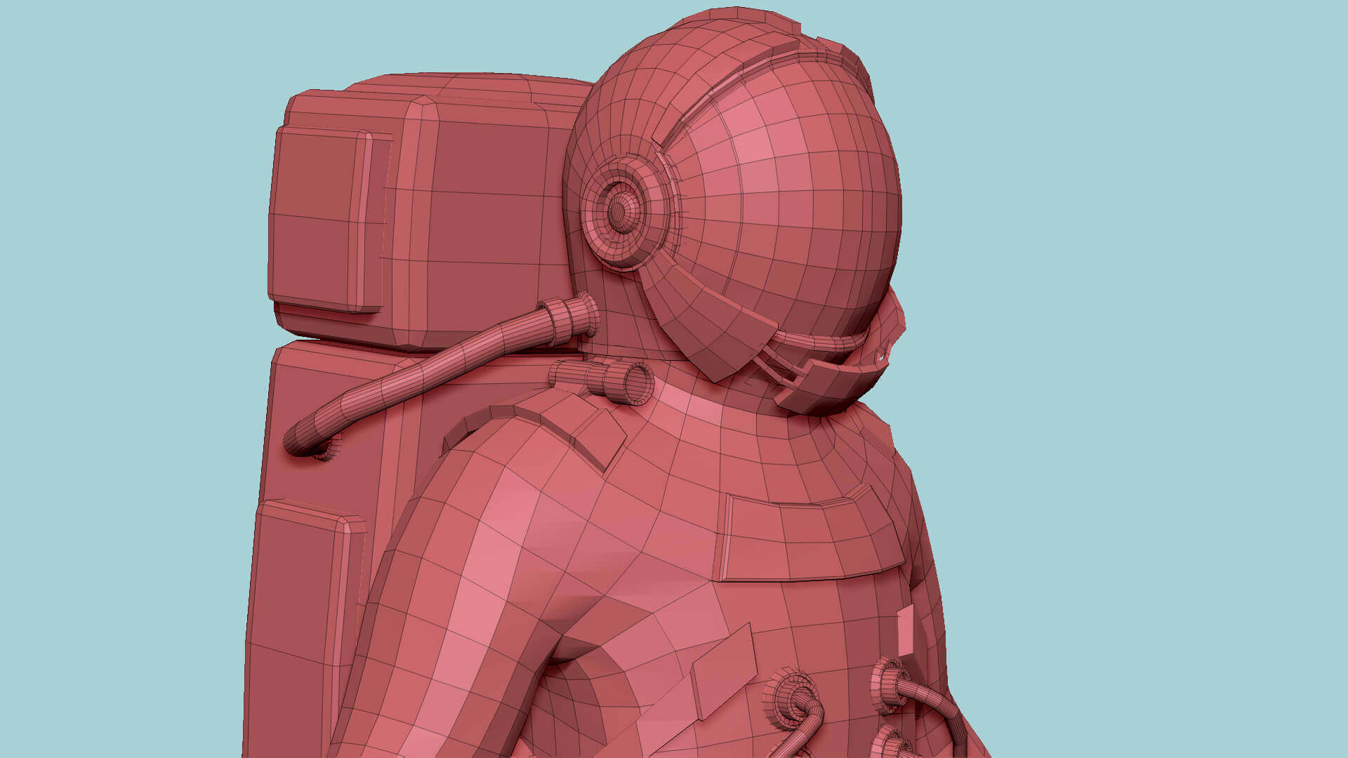 Astronaut Outfit 02 - Black 3D Model by gsommer