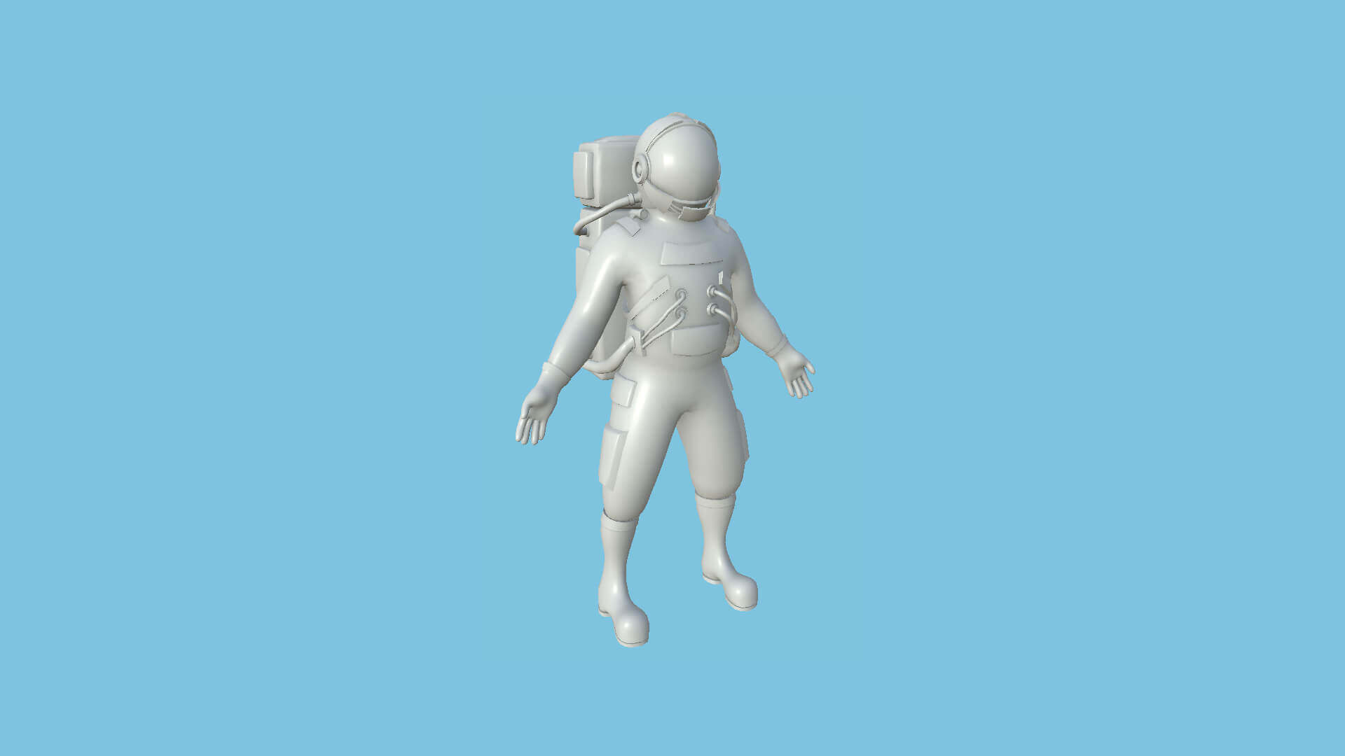 Astronaut Outfit 02 - Black 3D Model by gsommer