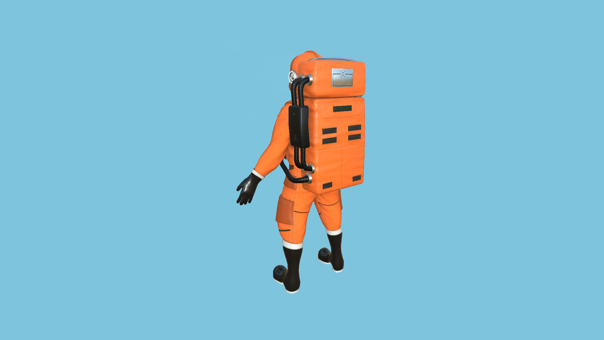 Astronaut Outfit 03 - Orange Suit 3D Model by gsommer