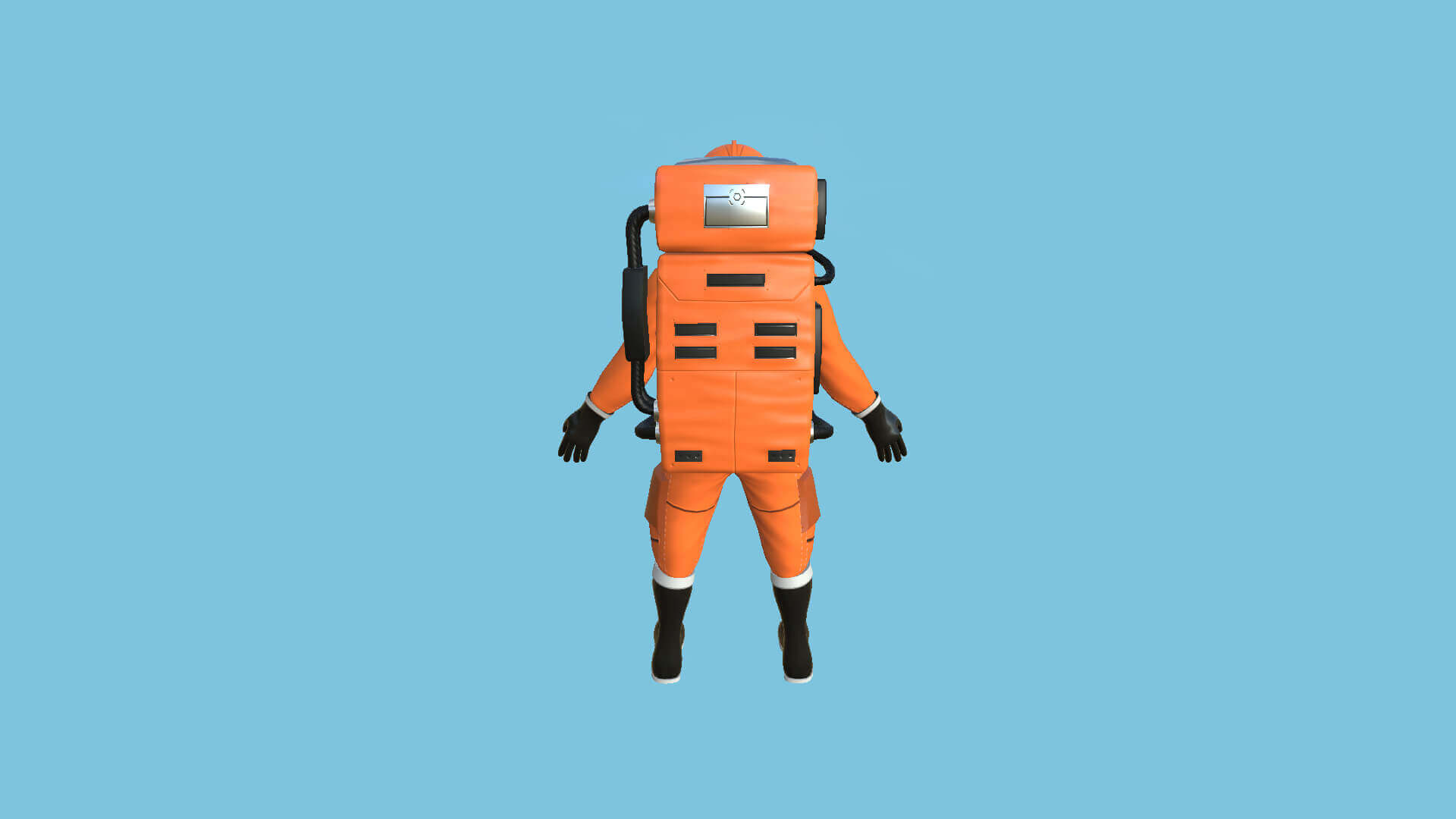 Astronaut Outfit 03 - Orange Suit 3D Model by gsommer