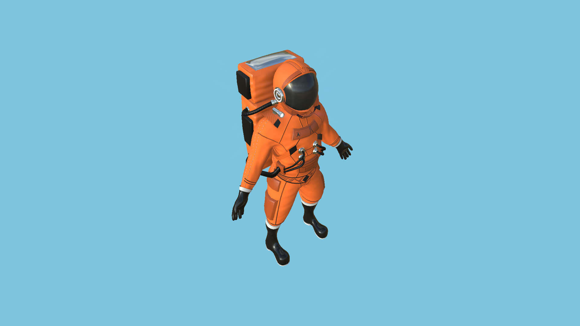 Astronaut Outfit 03 - Orange Suit 3D Model by gsommer