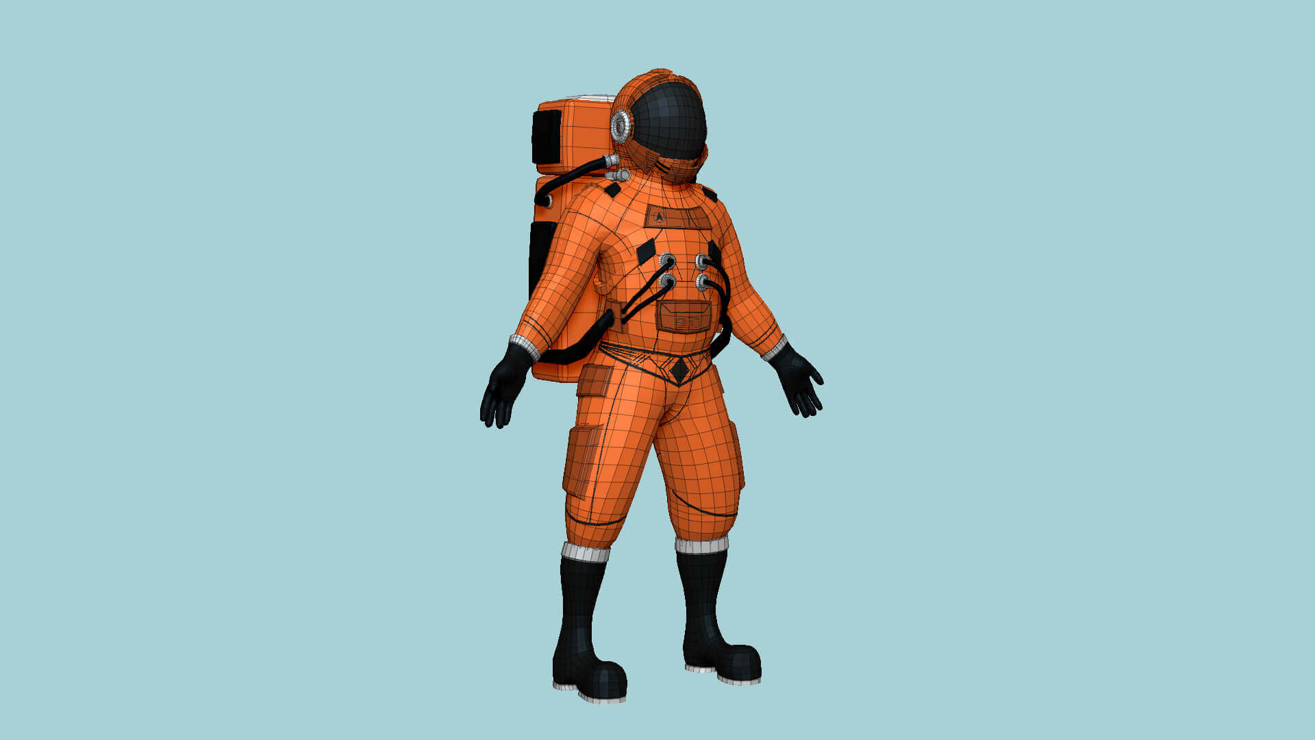 Astronaut Outfit 03 - Orange Suit 3D Model by gsommer