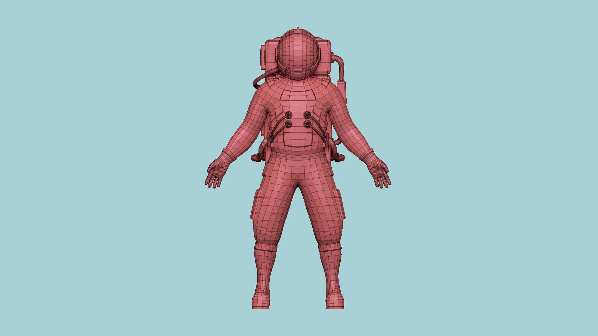 Astronaut Outfit 03 - Orange Suit 3D Model by gsommer