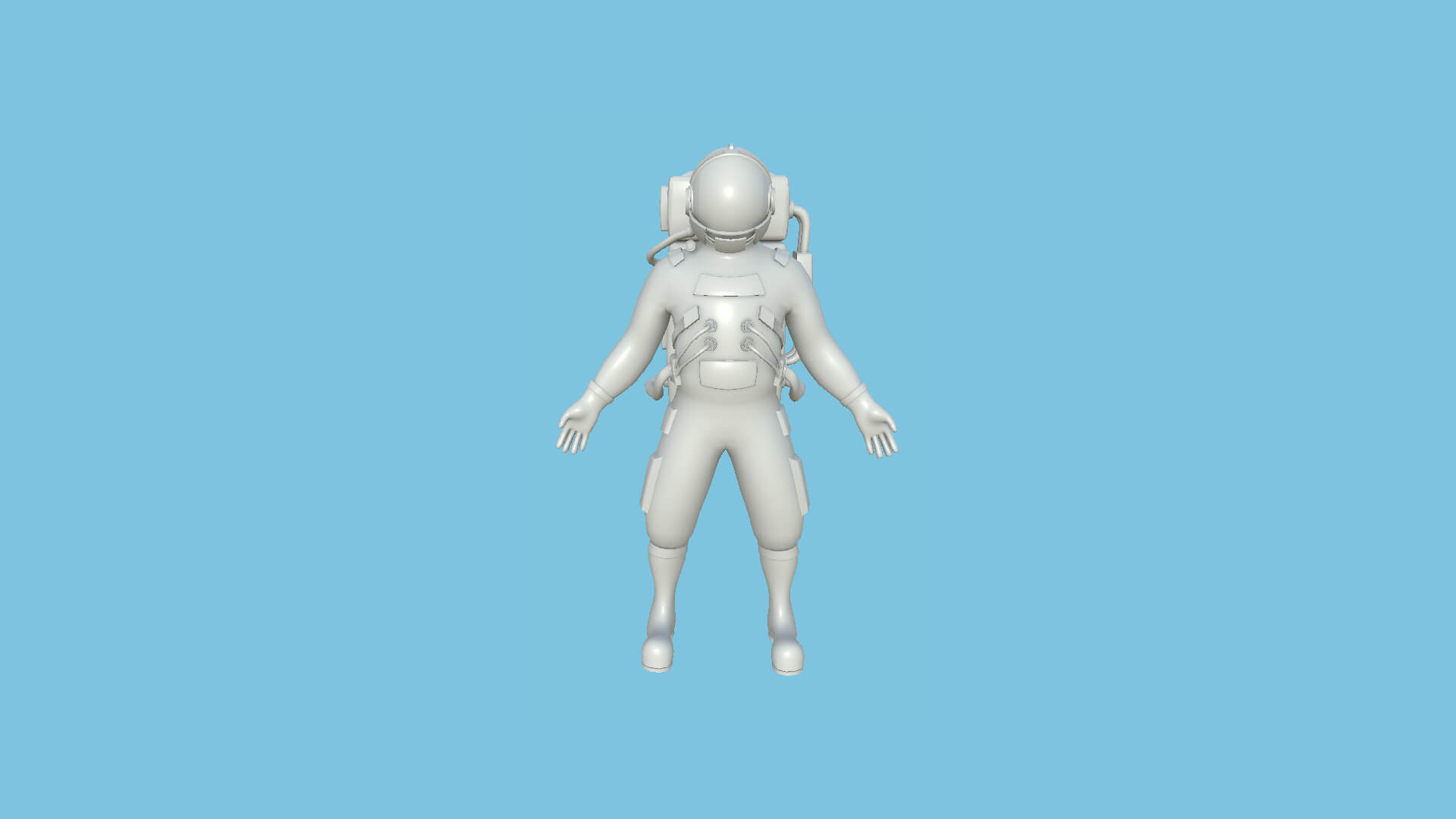 Astronaut Outfit 03 - Orange Suit 3D Model by gsommer