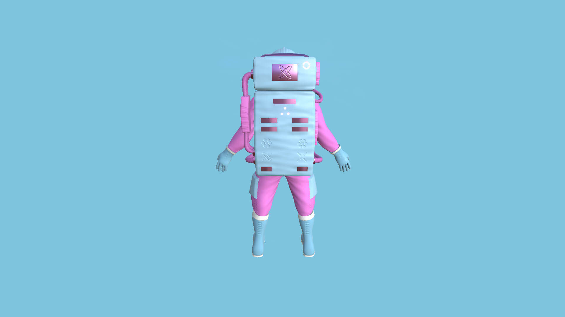 Astronaut Outfit 04 - Pink and Blue 3D Model by gsommer