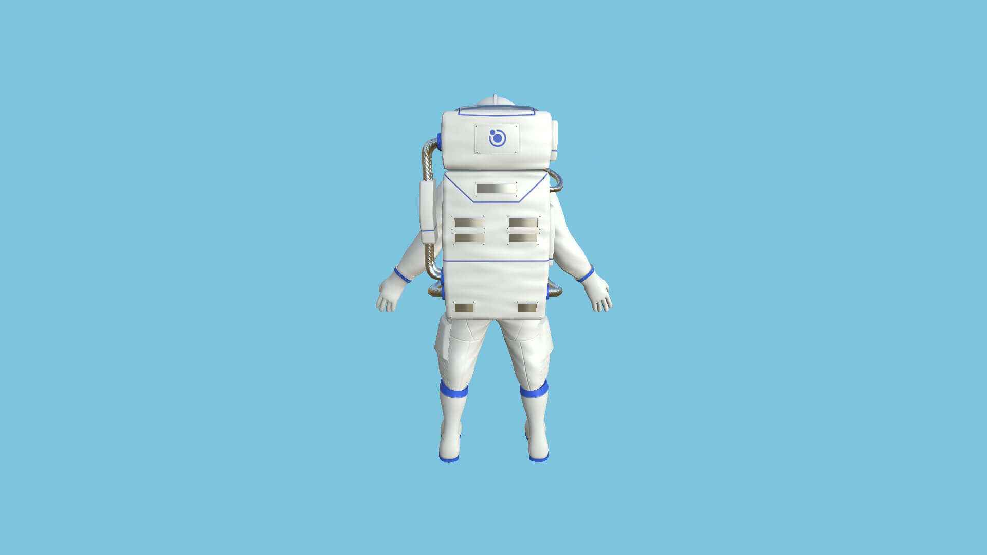 Astronaut Outfit 05 - White and Blue 3D Model by gsommer