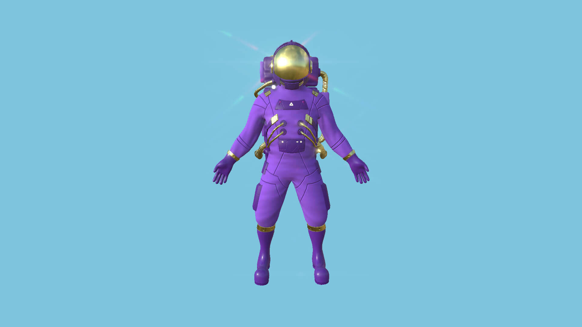 Astronaut Outfit 06 - Purple and Gold 3D Model by gsommer