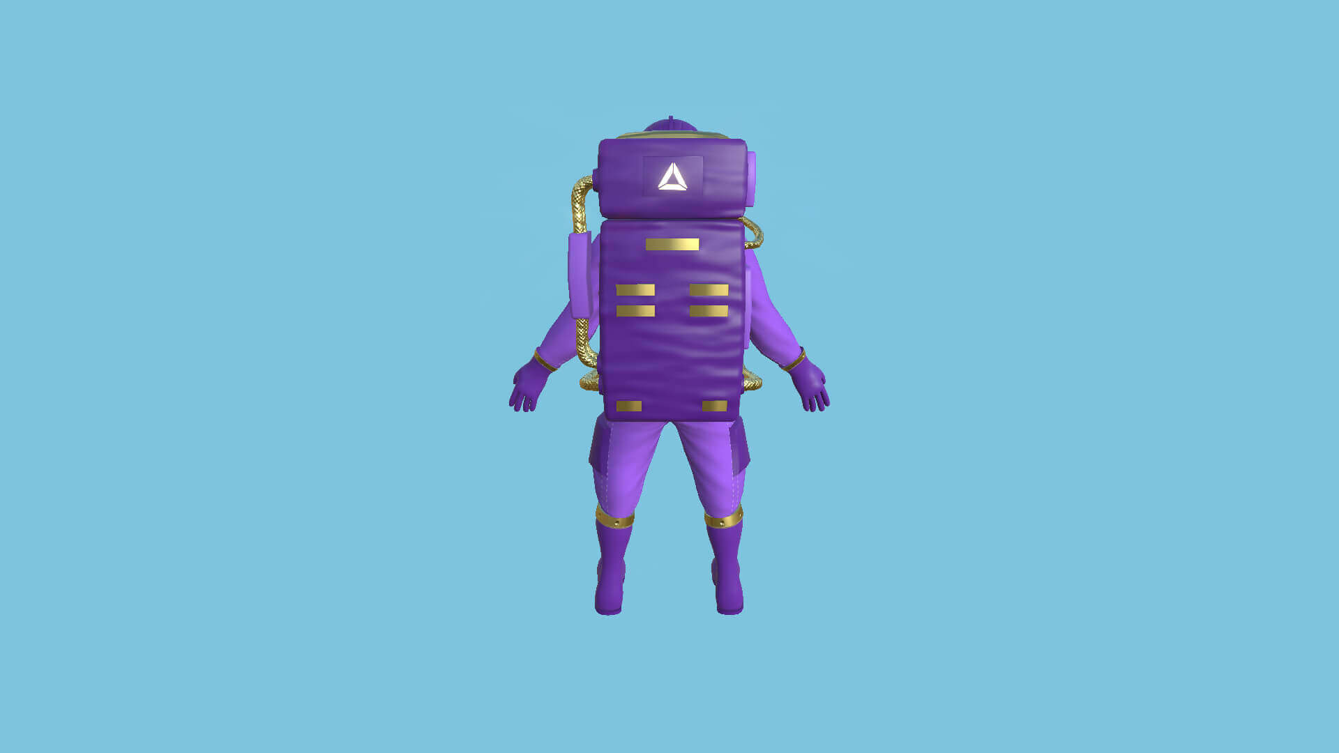 Astronaut Outfit 06 - Purple and Gold 3D Model by gsommer