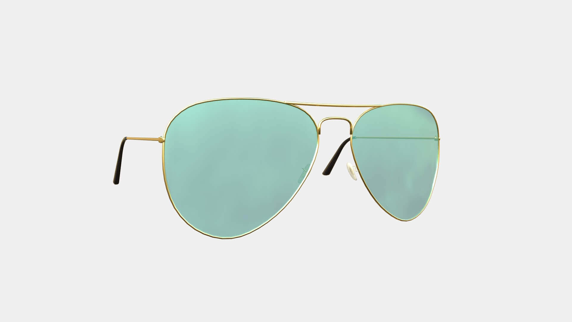 Aviator Sunglasses 03 - Gold and Blue 3D Model by gsommer