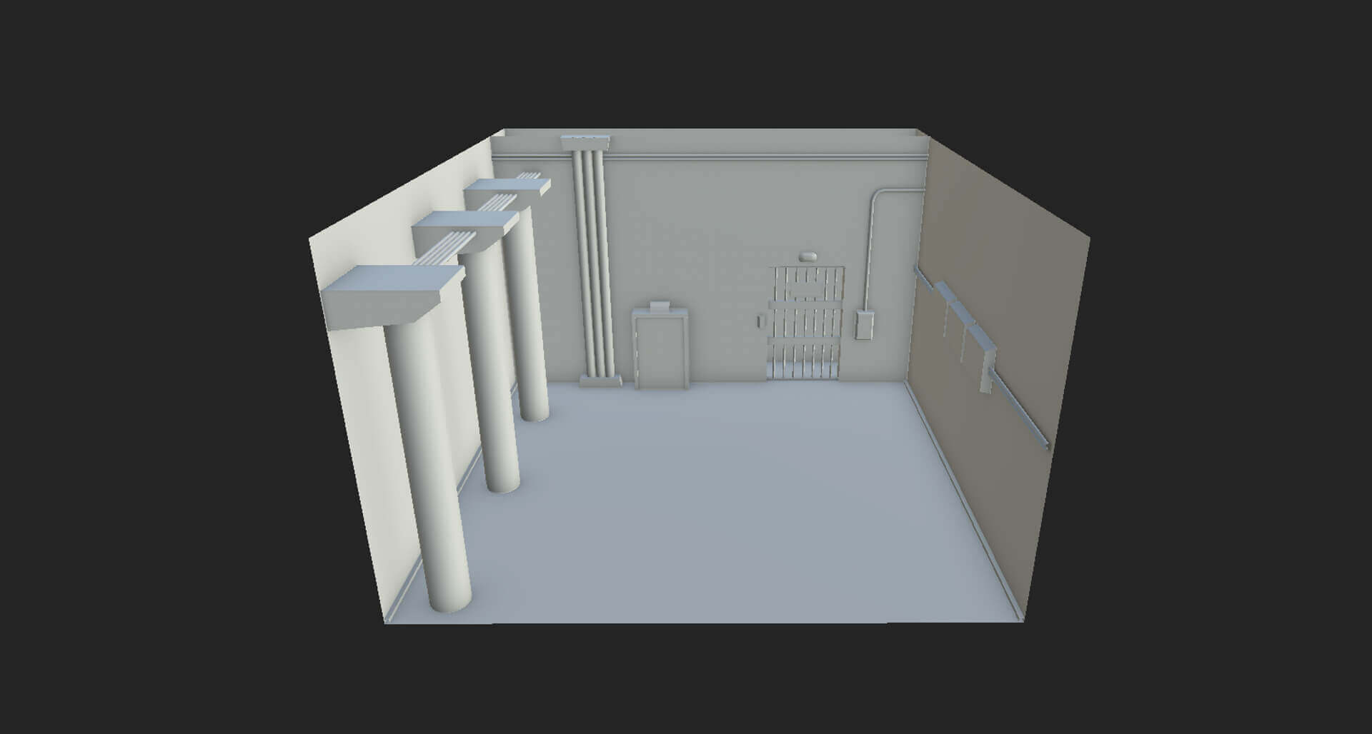 Backdrop Scene 02 - Prison Security Room 3D Model by gsommer
