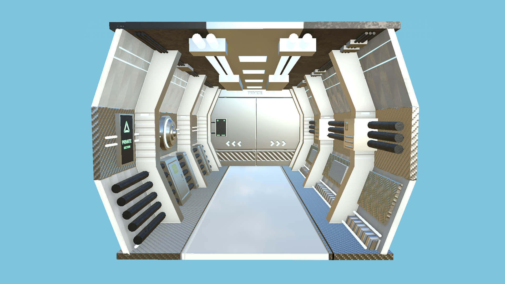 Backdrop Scene 03 - Sci-Fi Interior White 3D Model by gsommer