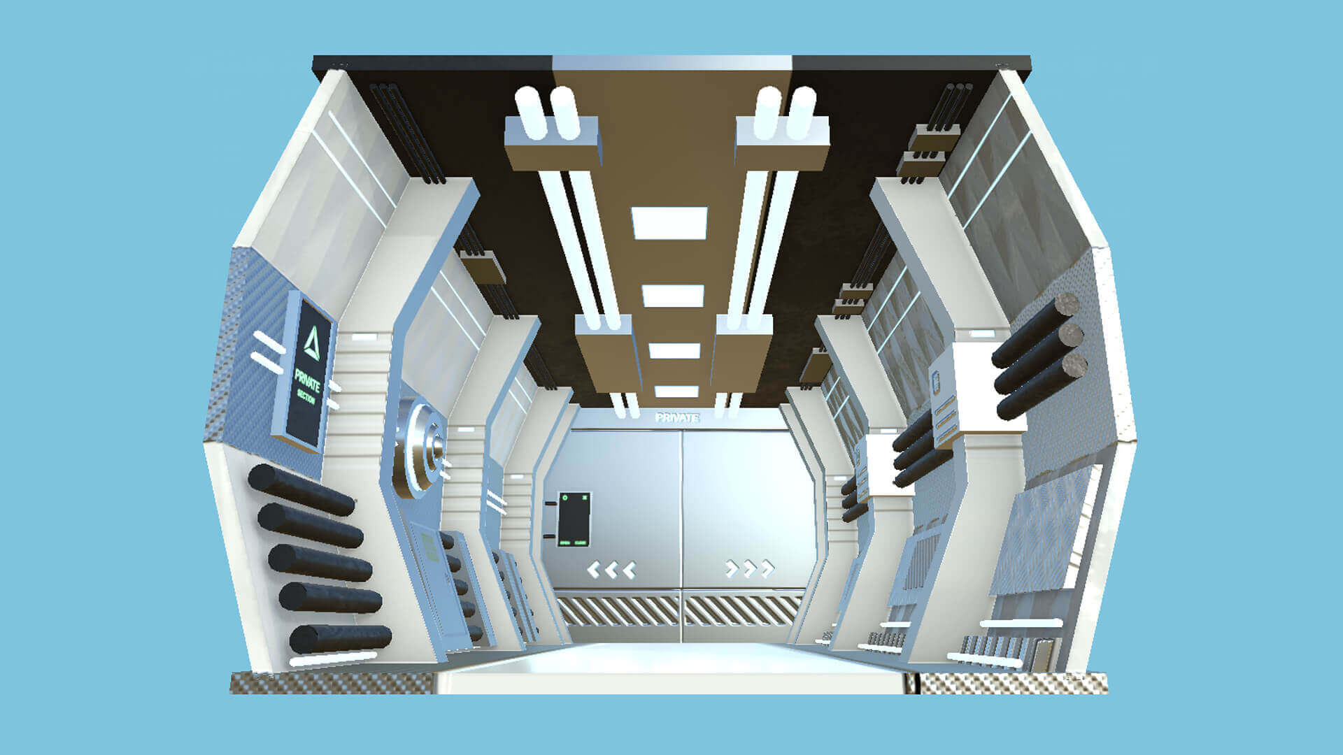 Backdrop Scene 03 - Sci-Fi Interior White 3D Model by gsommer
