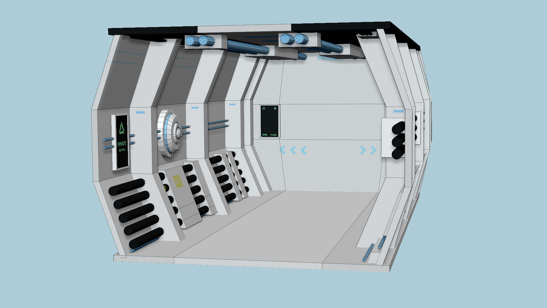 Backdrop Scene 03 - Sci-Fi Interior White 3D Model by gsommer