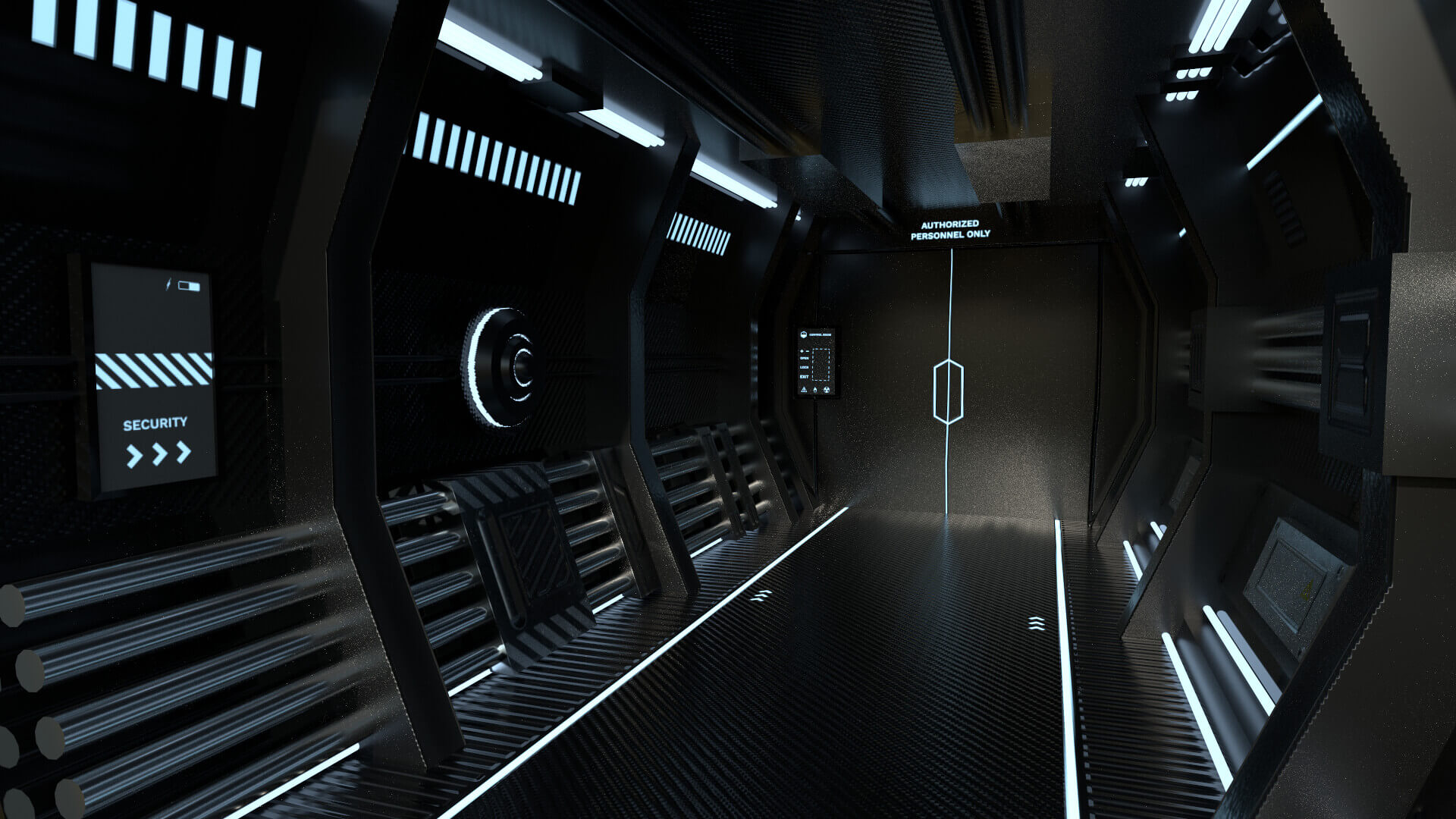 Backdrop Scene 04 - Sci-Fi Interior Black 3D Model by gsommer